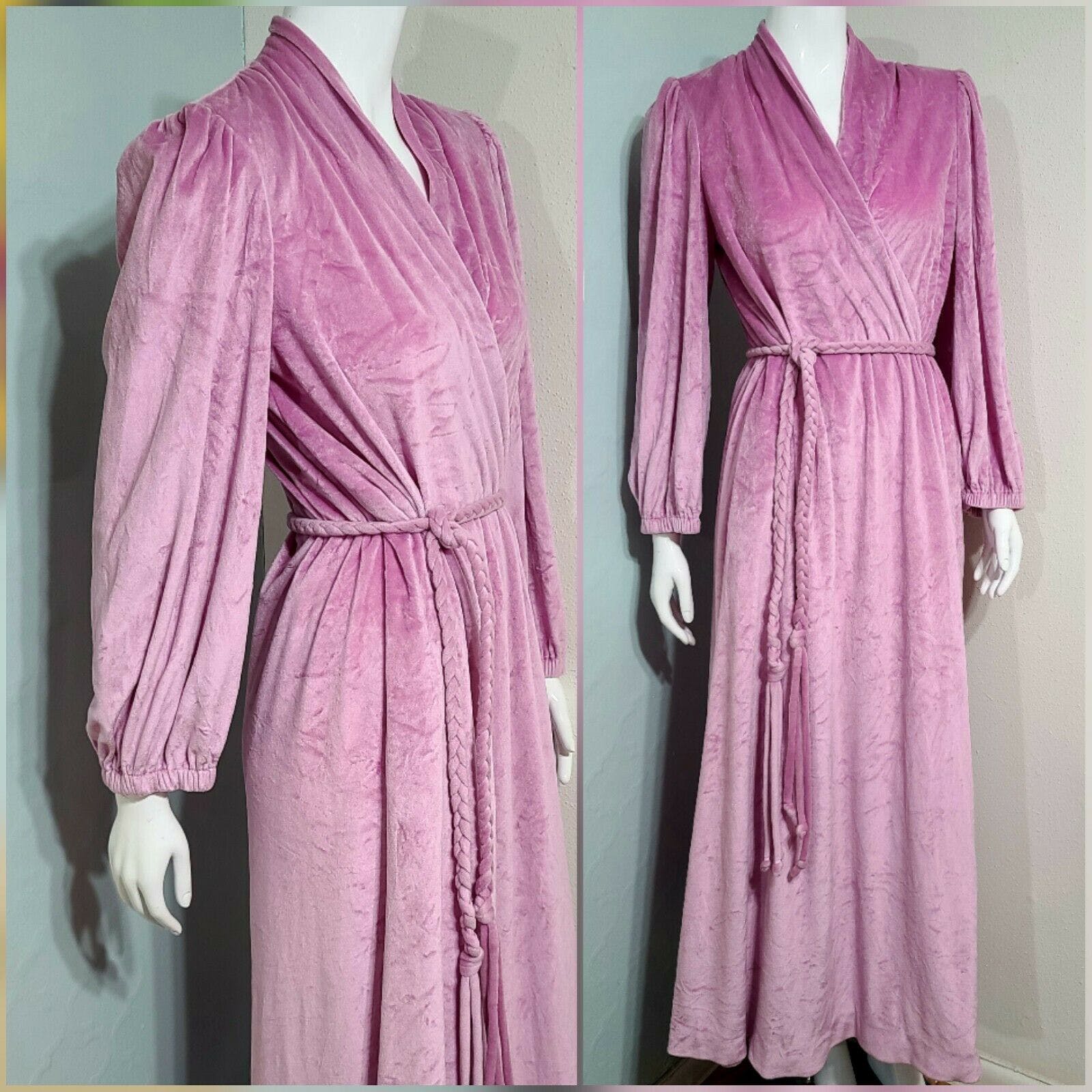 Vintage 80's Does 40's Lavender Velour Bath Robe by Lucie Ann Beverly ...