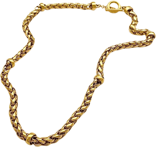 Vintage 80’s Gold Plated Solid Wheat Chain Necklace | Shop THRILLING