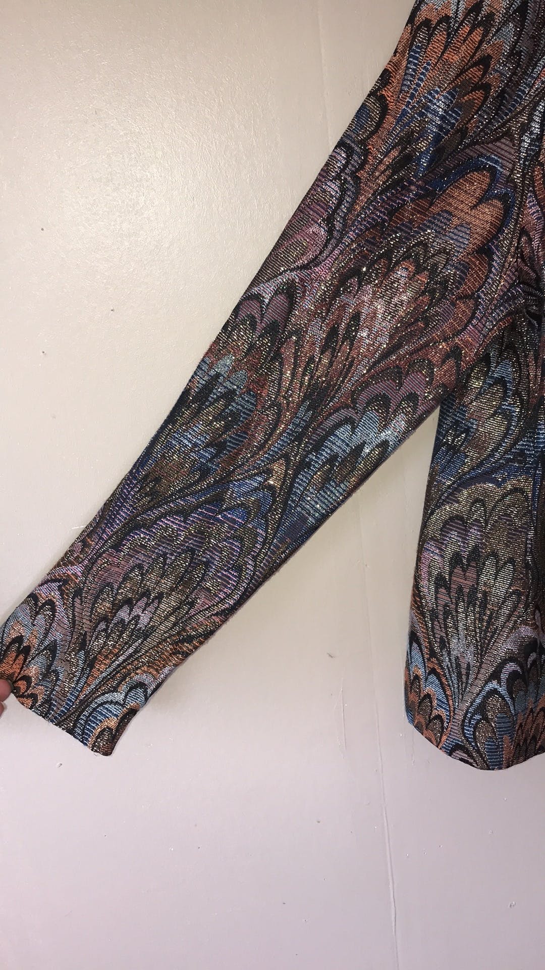 Vintage 80's Shimmery Feather Swirl Jacket by Mikabe | Shop THRILLING
