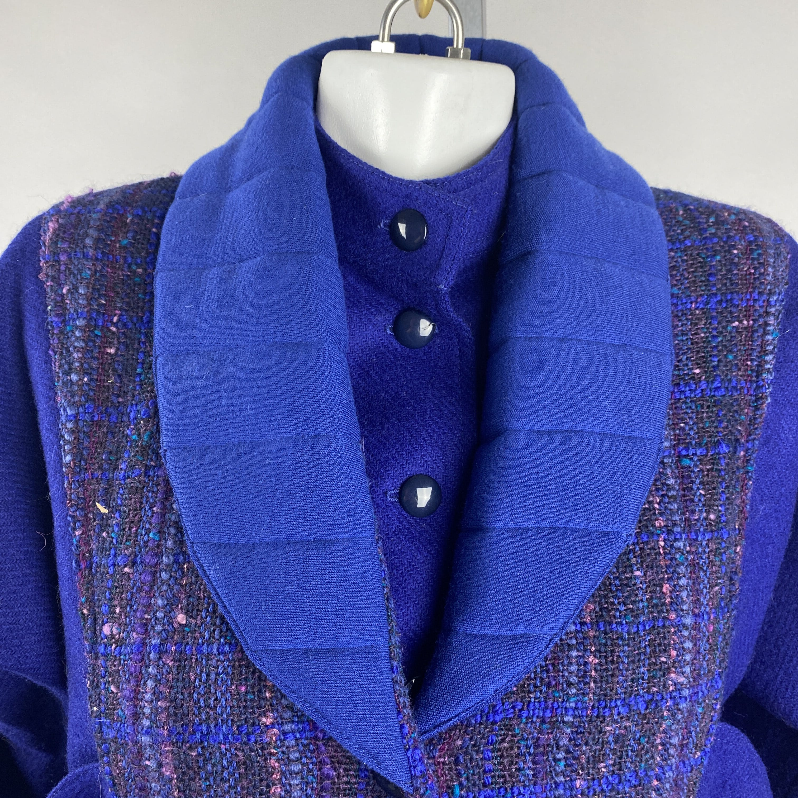 Vintage 80's Purple Wool Quilted Tweed Jacket by Nagano | Shop THRILLING