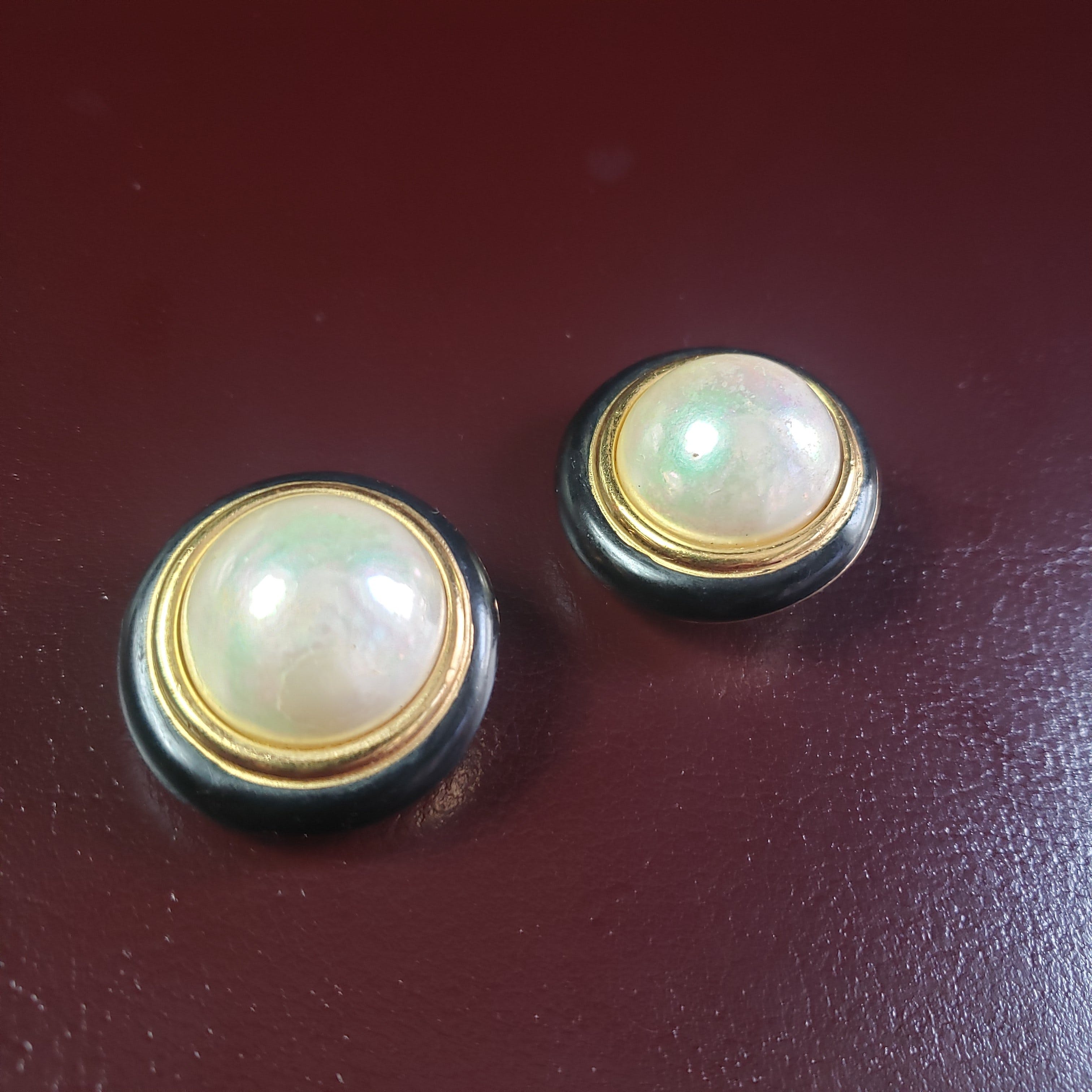 Vintage 80's Opal Cabachon Clip-On Earrings by Christian Dior | Shop ...