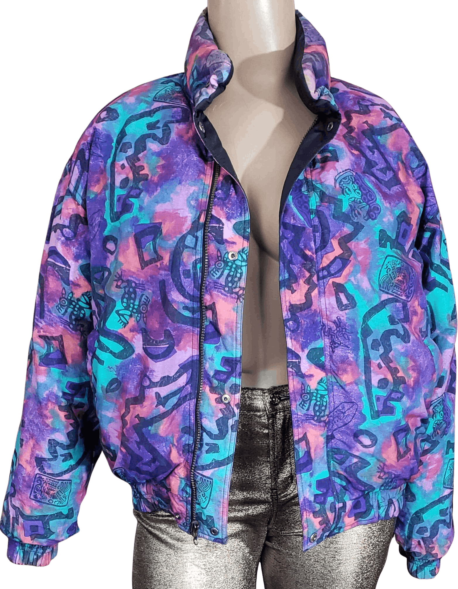 Vintage 80's Print Reversible Puffer Coat by Down House | Shop THRILLING