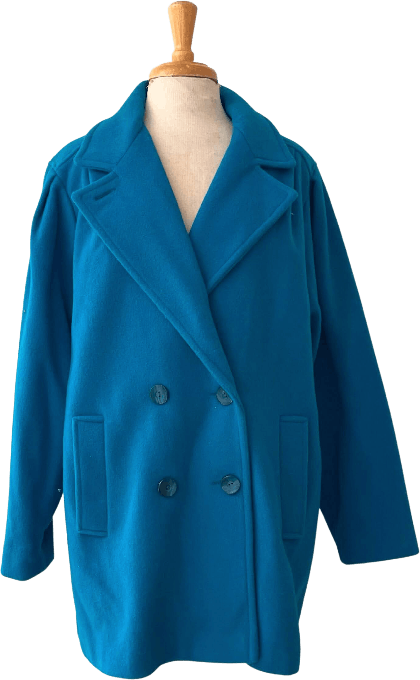 Vintage 80’s Turquoise Blue Oversized Wool Coat by Ms. Freddi | Shop ...