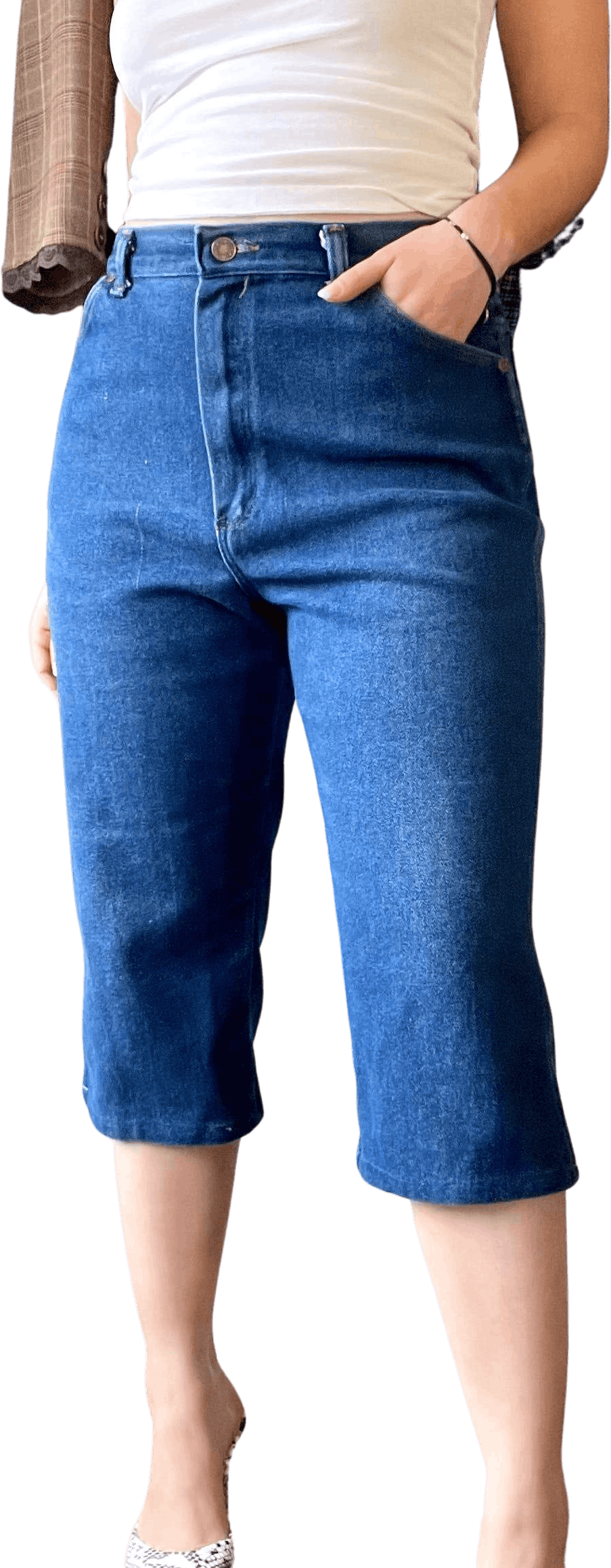 Vintage 80's Medium Wash Full Fit Capri Jeans by Wrangler | Shop THRILLING