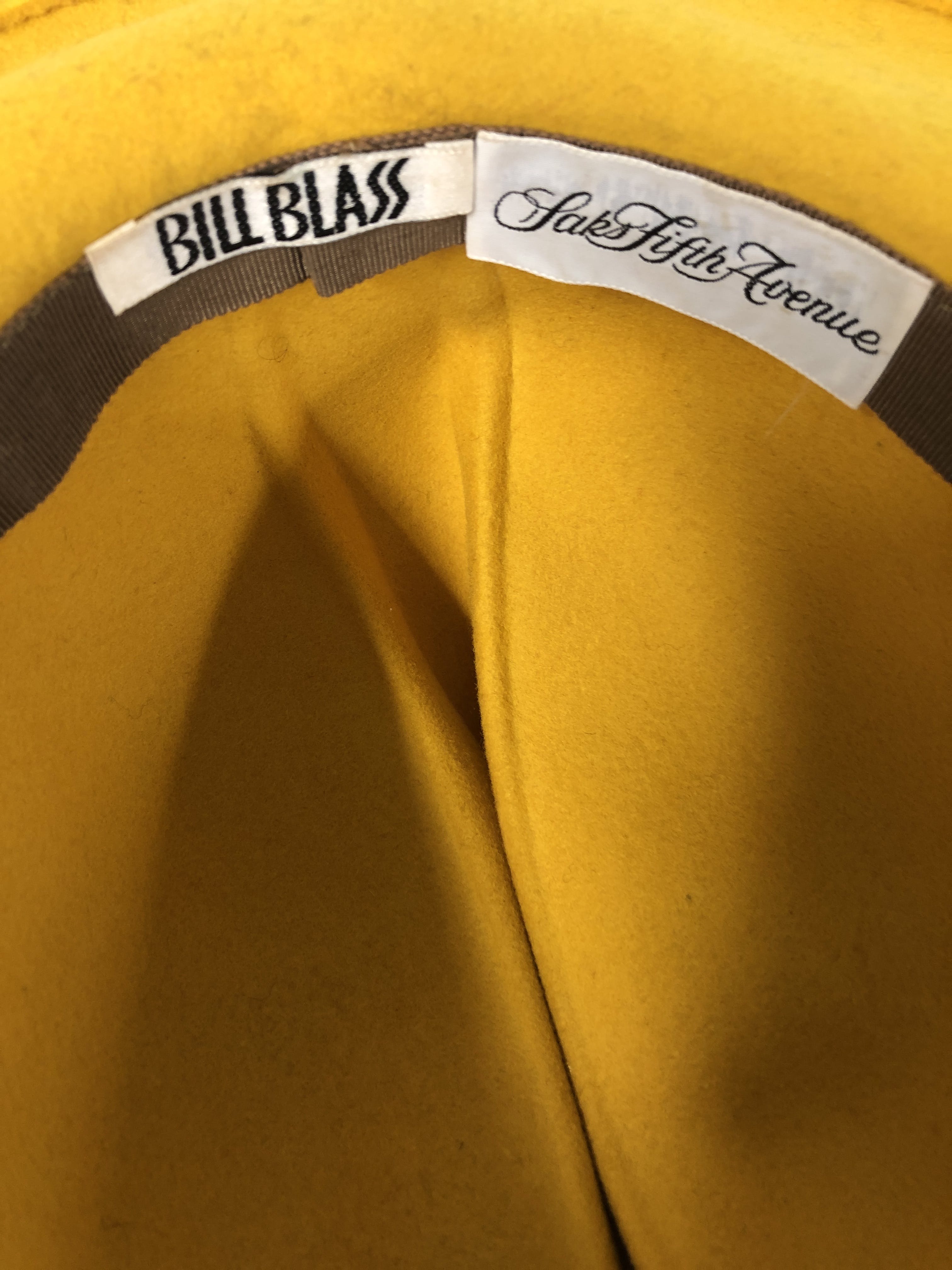Vintage 80's Yellow Felt Avant Garde Hat by Bill Blass | Shop THRILLING
