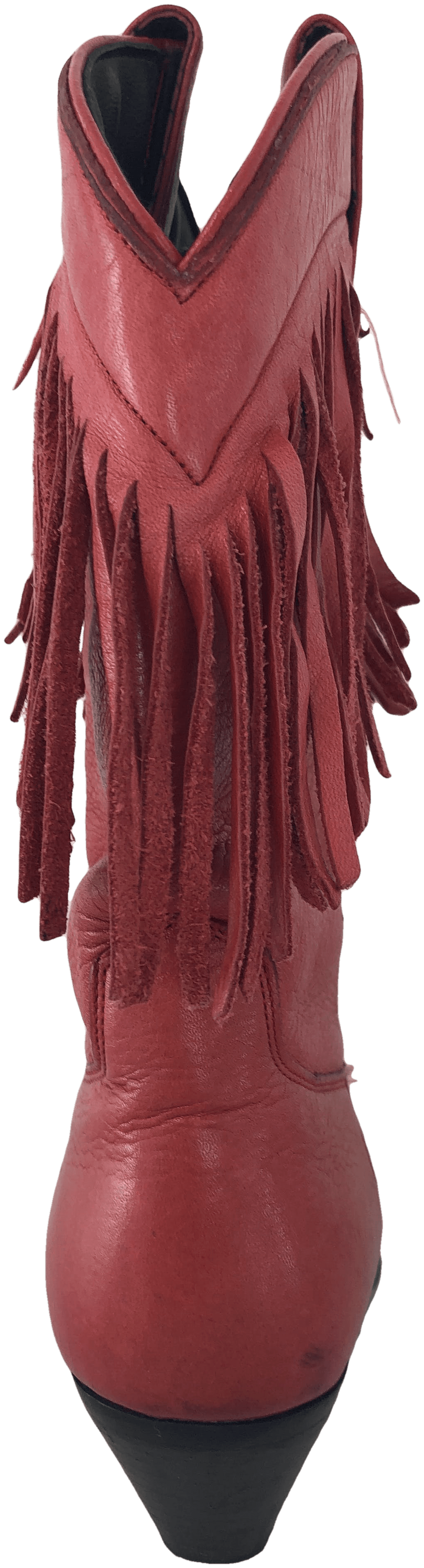 Vintage 80's Red Leather Fringe Cowgirl Boots by Dingo | Shop THRILLING