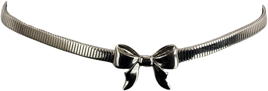 Vintage 80's Silver Elastic Belt with Bow | Shop THRILLING