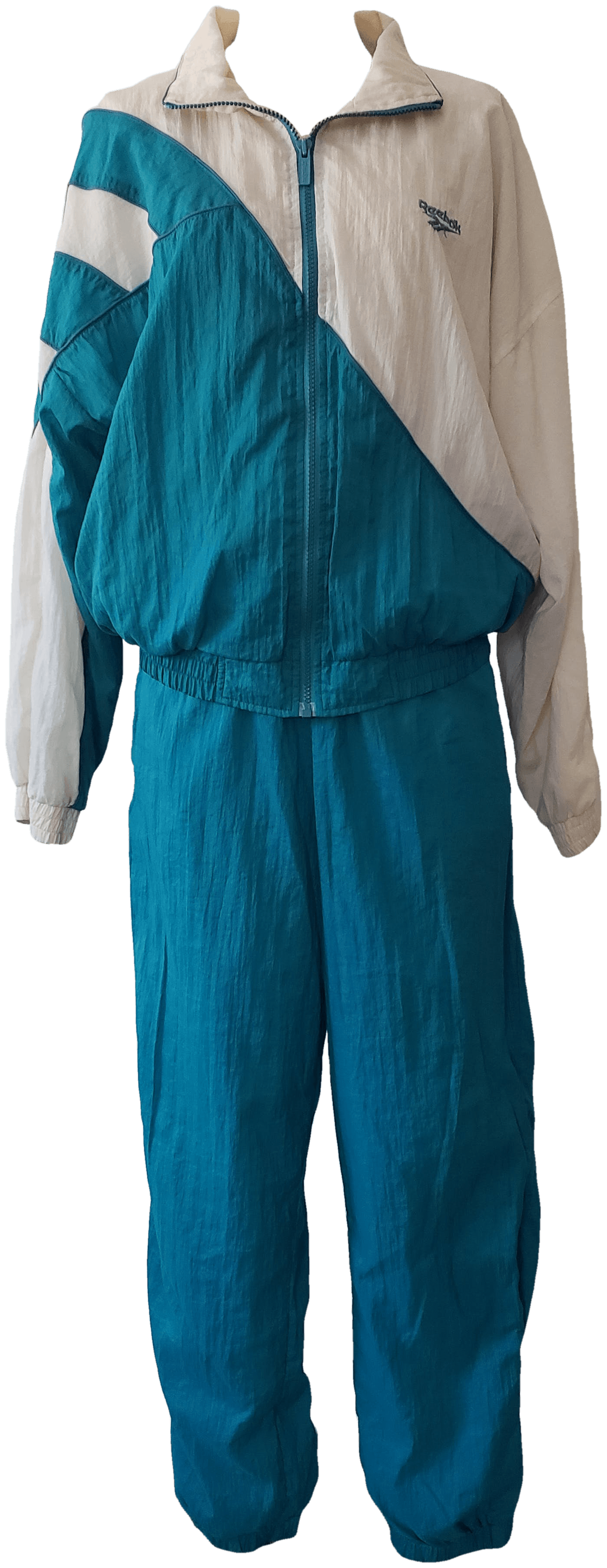 Vintage 80's Teal and White Tracksuit by Reebok | Shop THRILLING