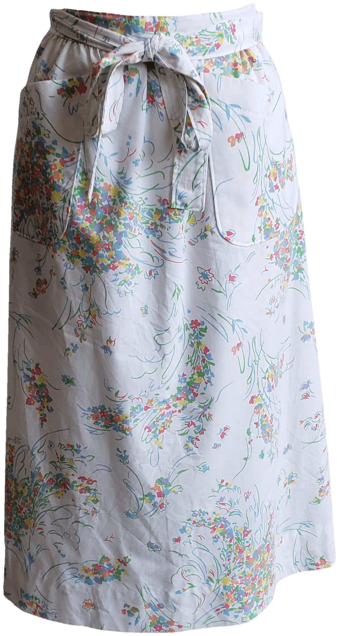 Vintage 80's White Skirt with Bright Floral Pattern | Shop THRILLING