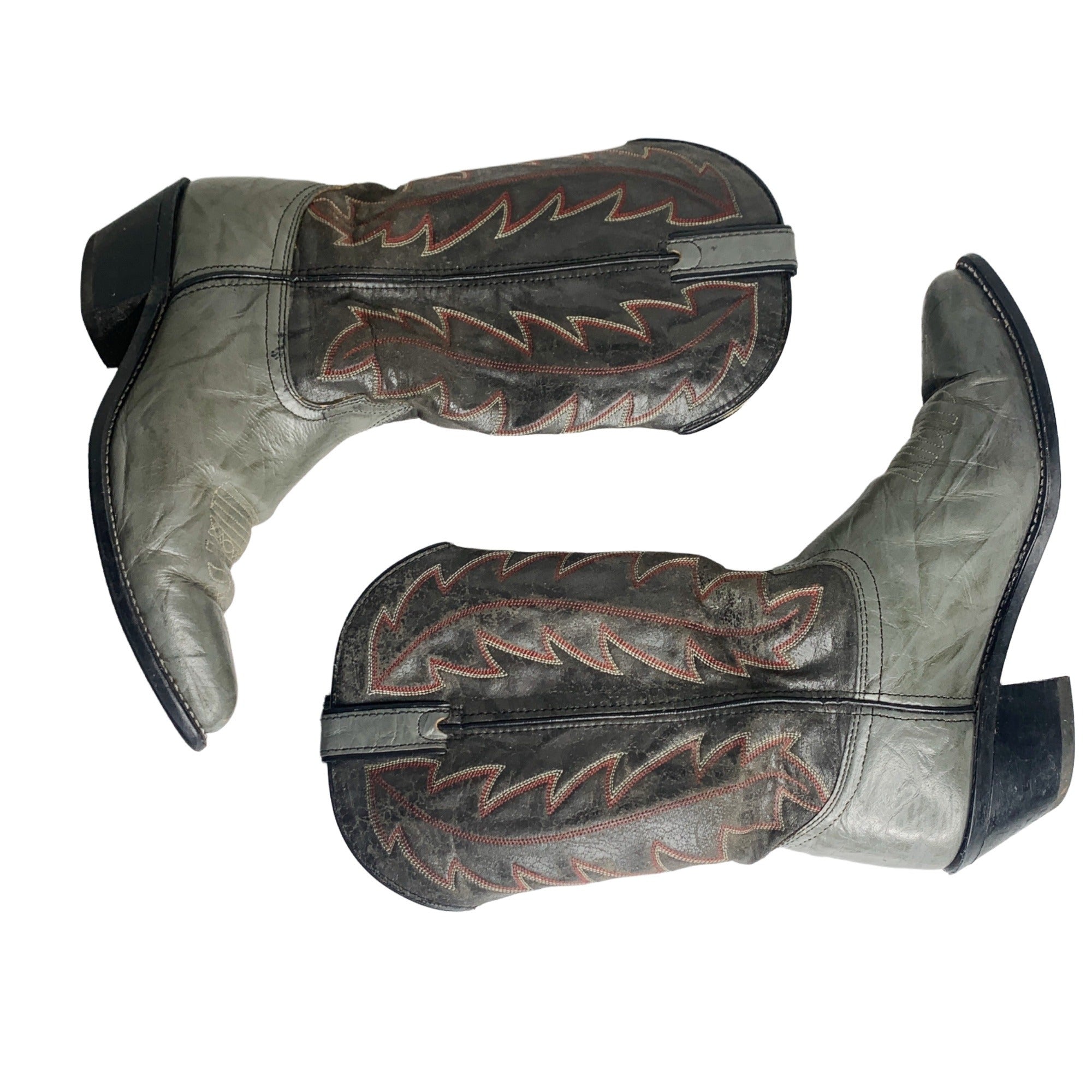 Vintage Men's 9. 5 Embroidered Gray Cowboy Boots Leather by Durango ...