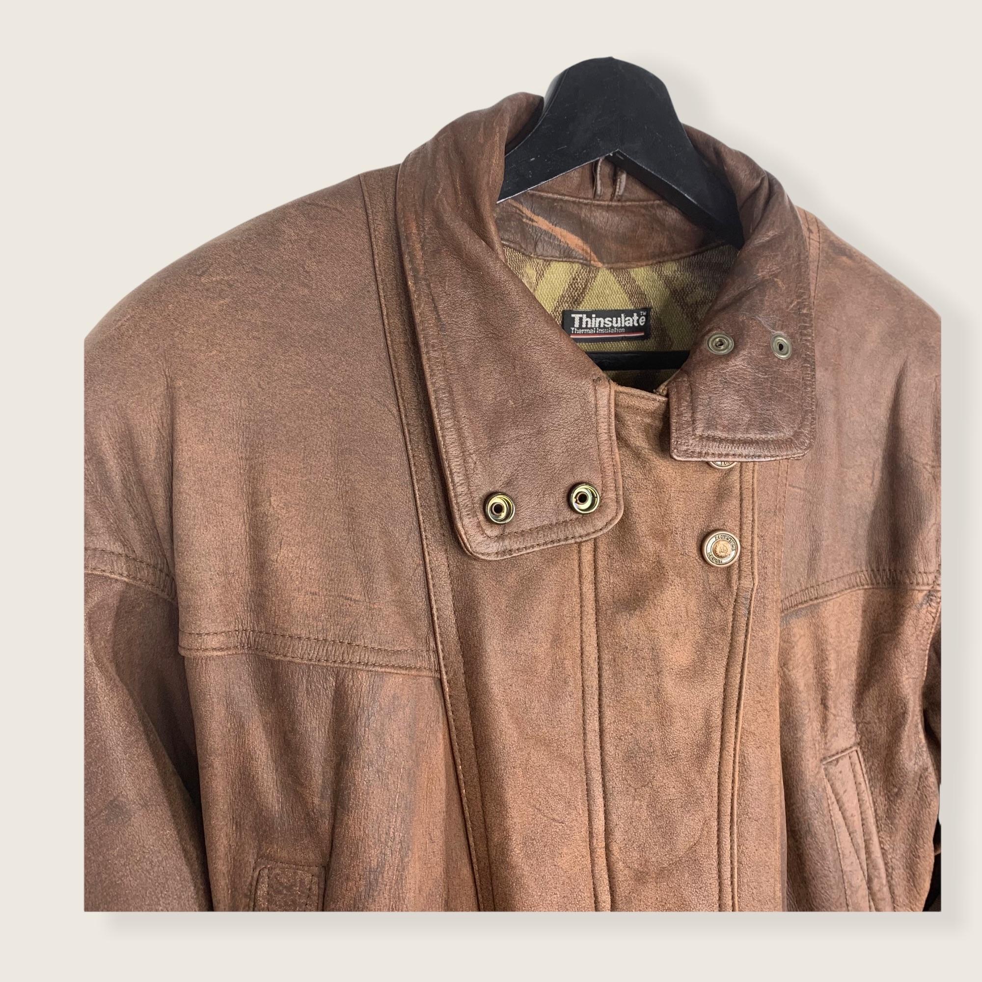 Vintage 80s Adventure Bound Bomber Jacket Small by Wilsons Leather ...