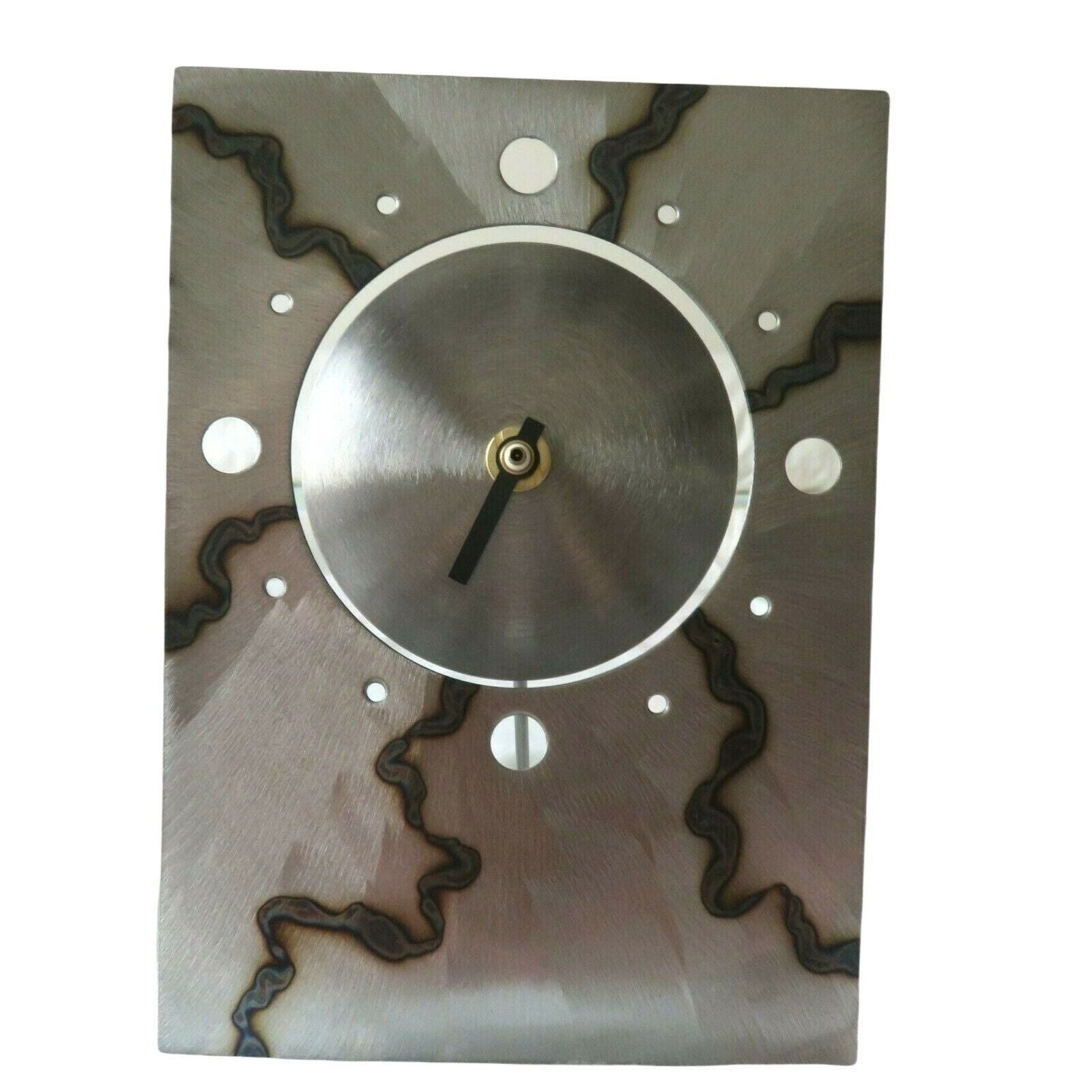 Vintage Artist Made Laser Cut Metal Table Clock 3d Whittle Design Made ...