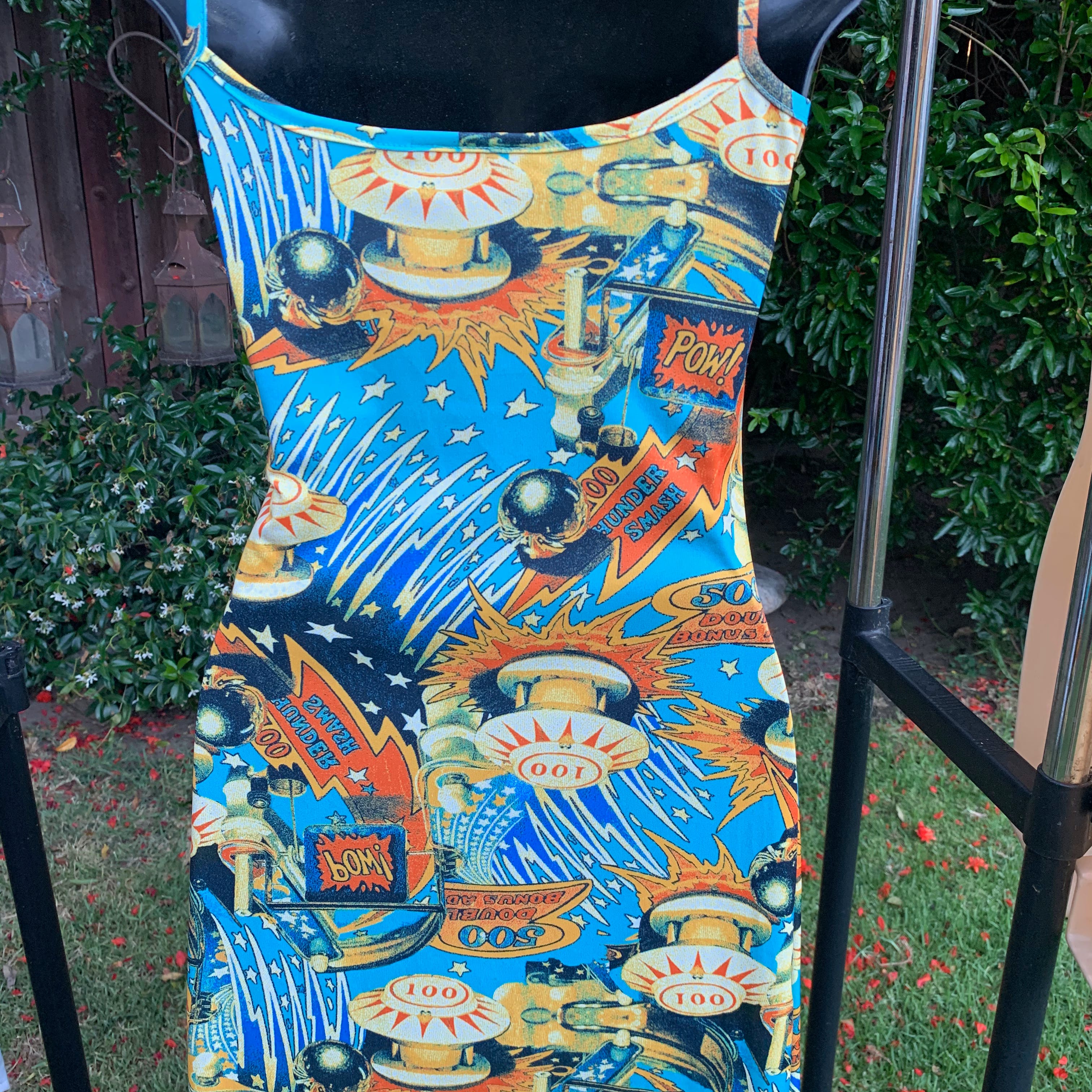 Vintage 90’s Arcade Pinball Novelty Print Maxi Slip Dress by Kiliwatch ...