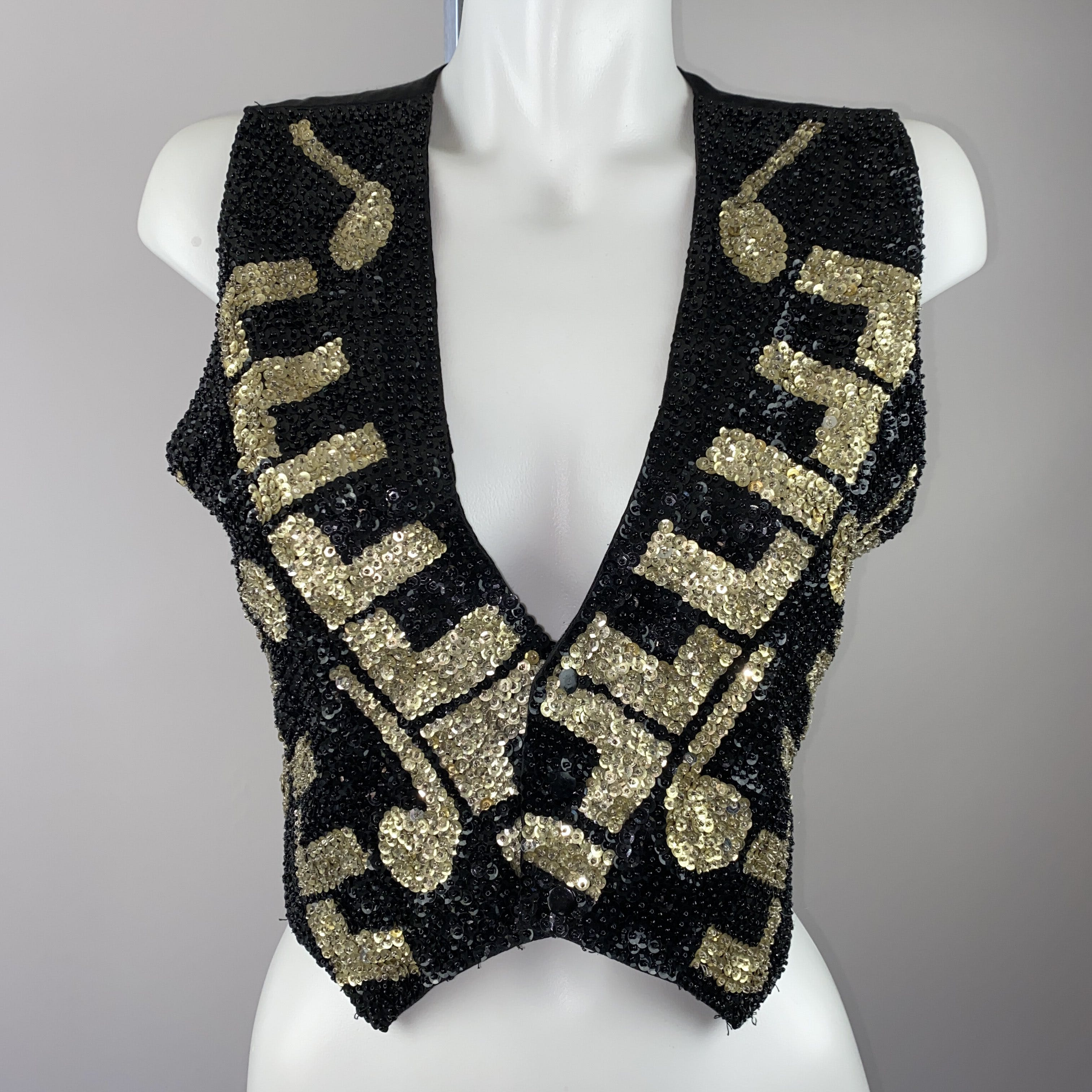Vintage 90's Sequined Musical Note Vest | Shop THRILLING