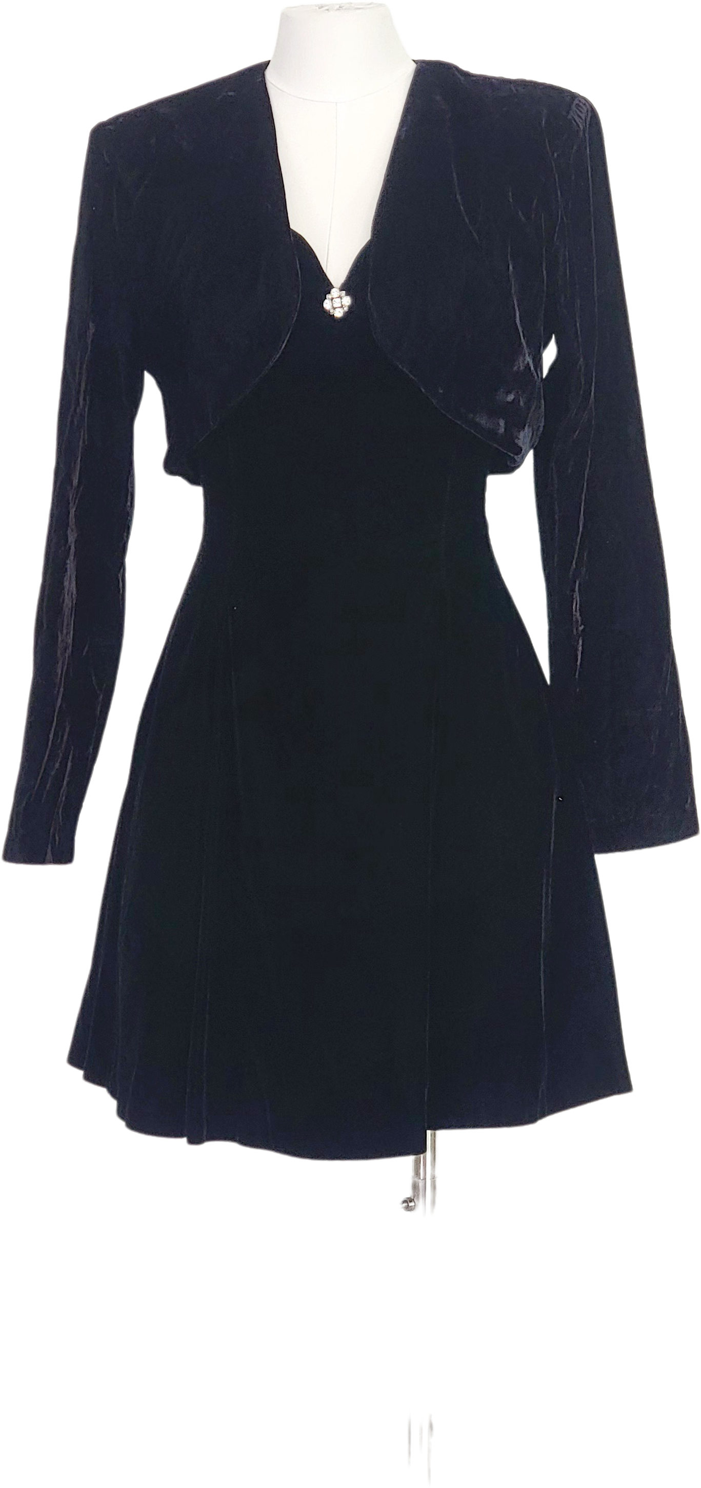 Vintage 90’s Black Velvet Princess Mini Dress and Jacket by jessica ...