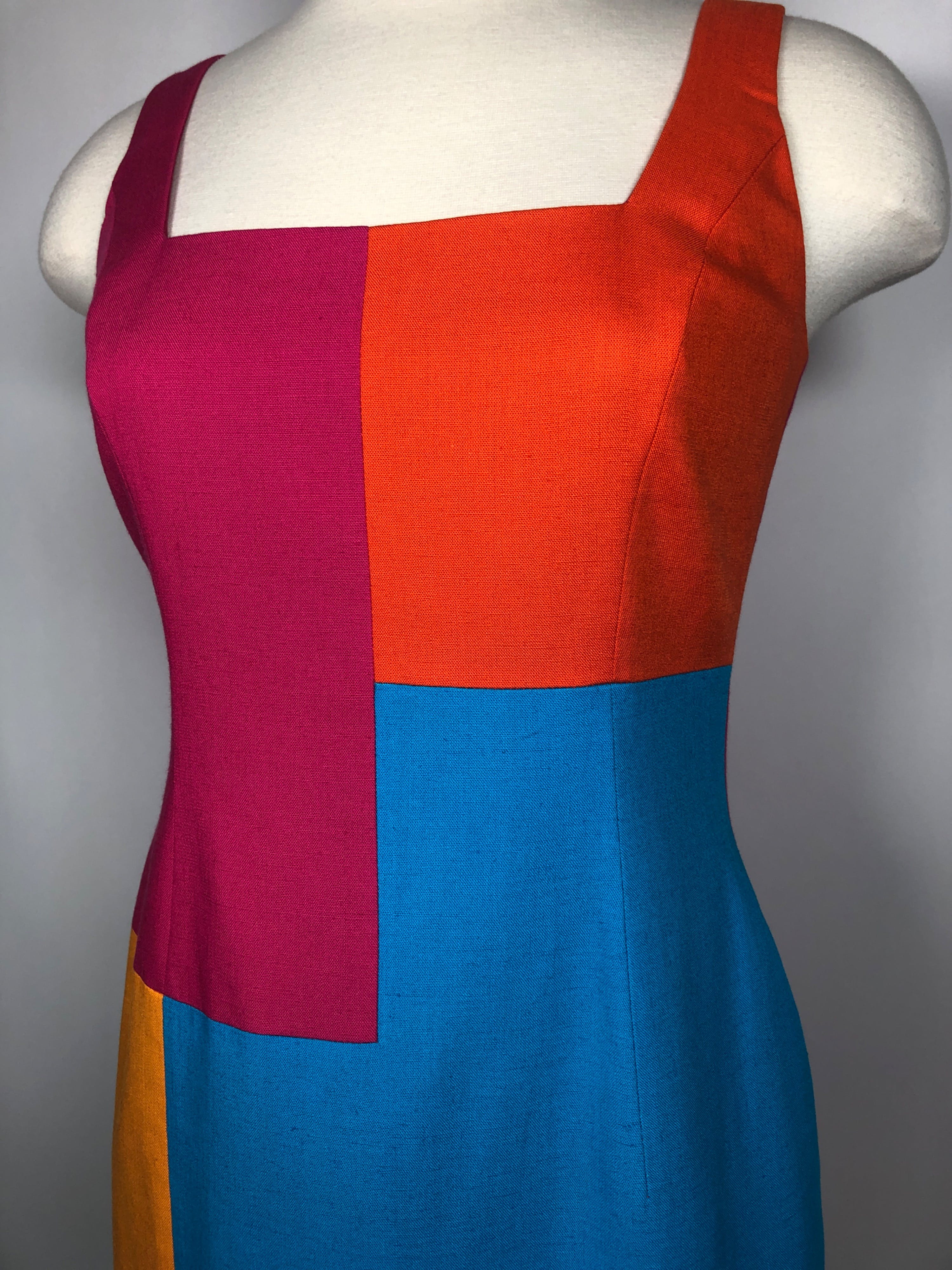 Vintage 90's Bright Colorblock Dress by David Meister | Shop THRILLING