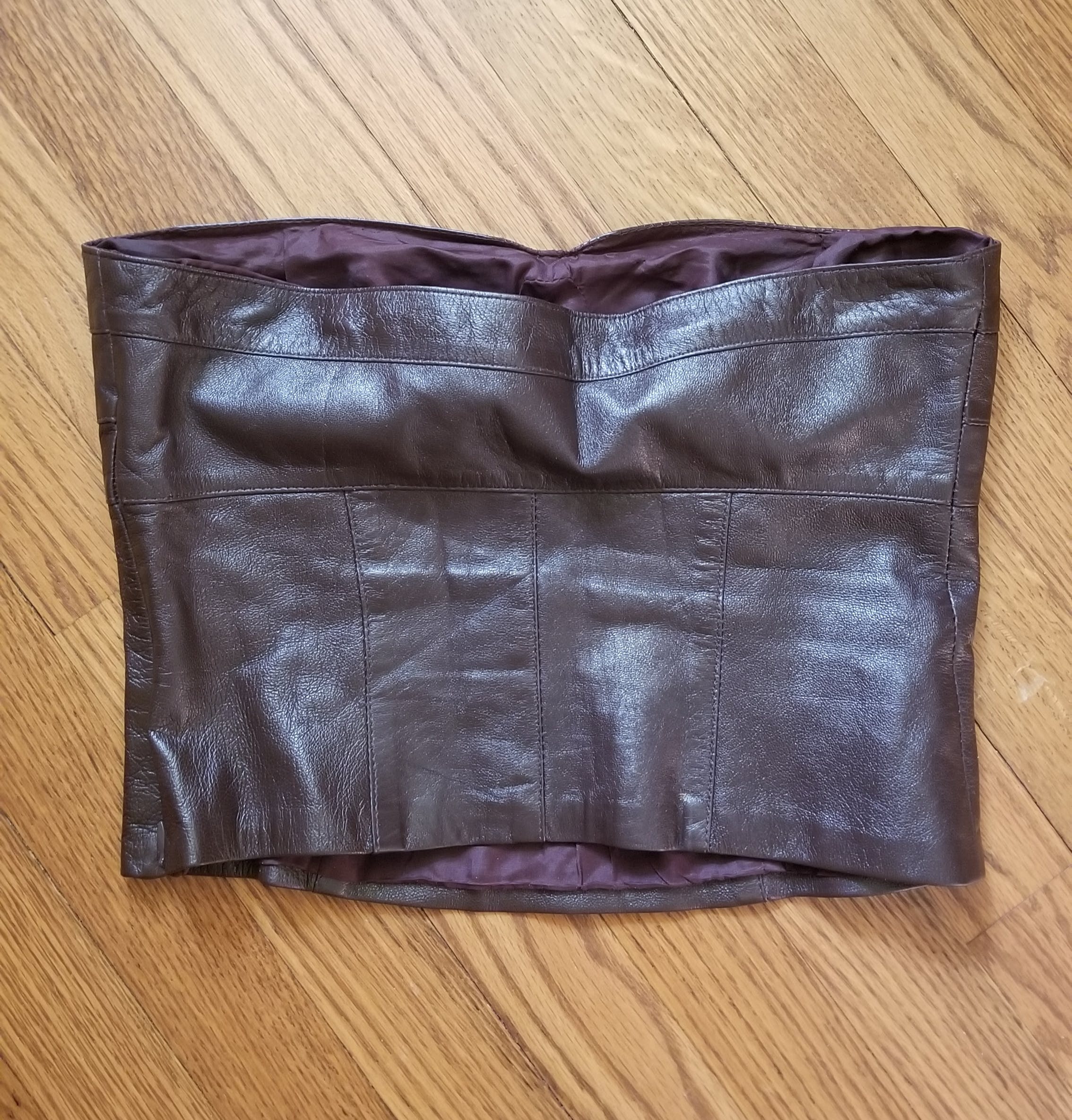 Vintage 90's Brown Leather Bustier | Shop THRILLING