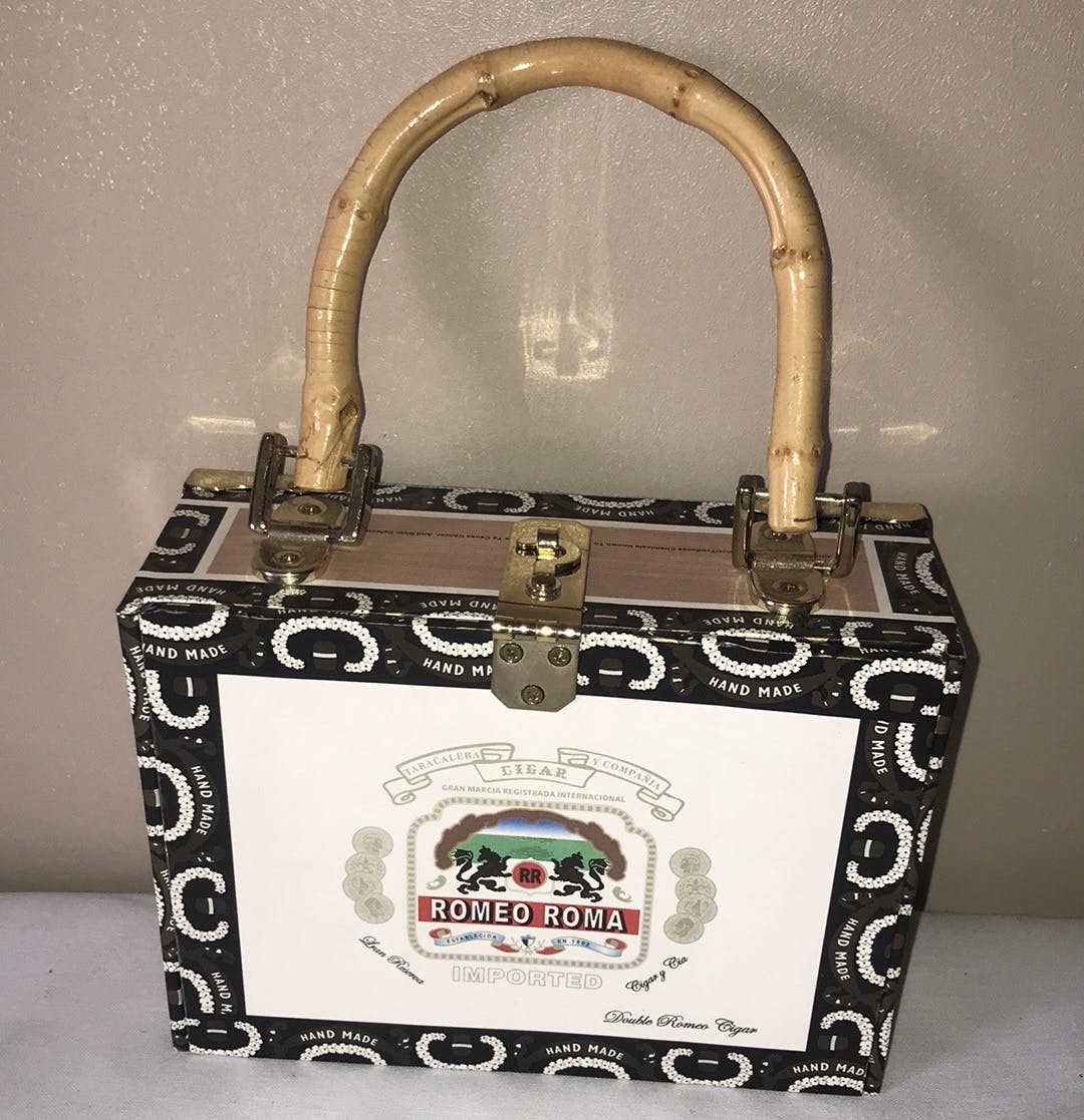 Vintage Wooden Handle Cigar Box Embellished Purse | Shop THRILLING
