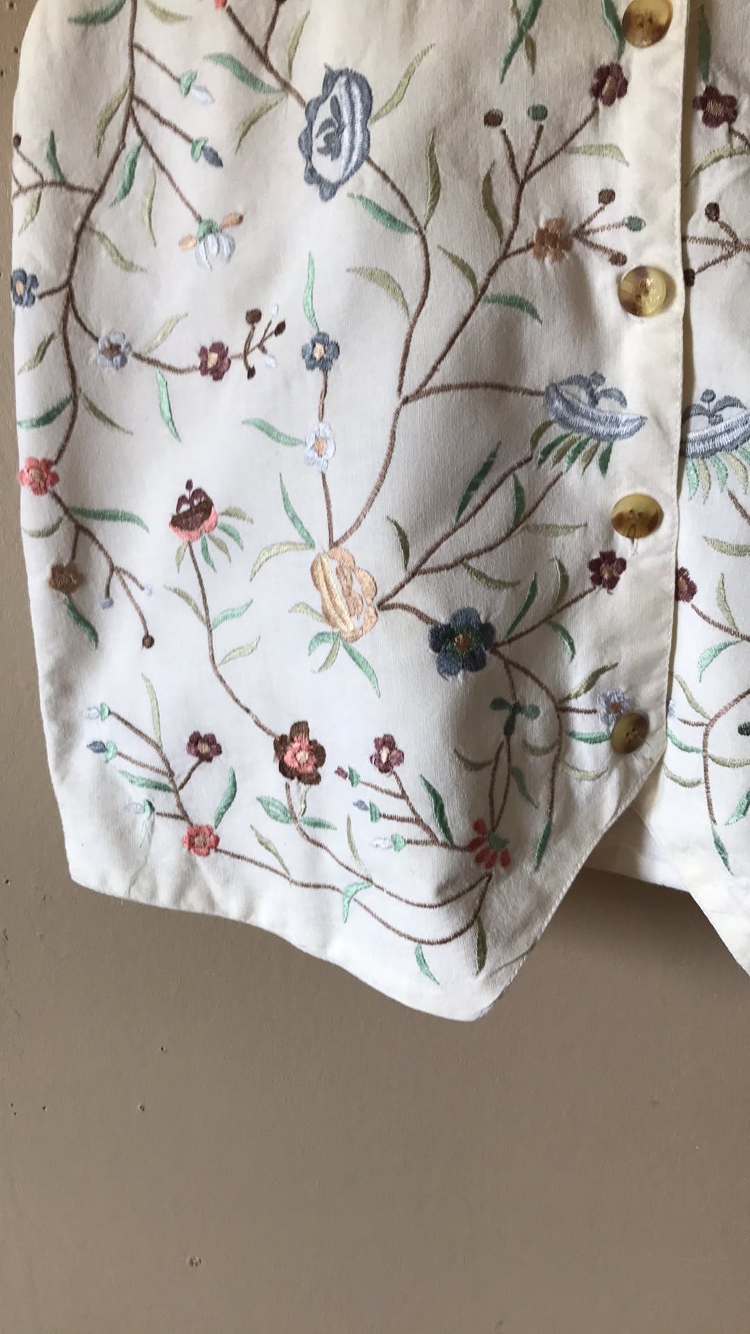 Vintage 90's Cottagecore Embroidered Vest by Agapo | Shop THRILLING