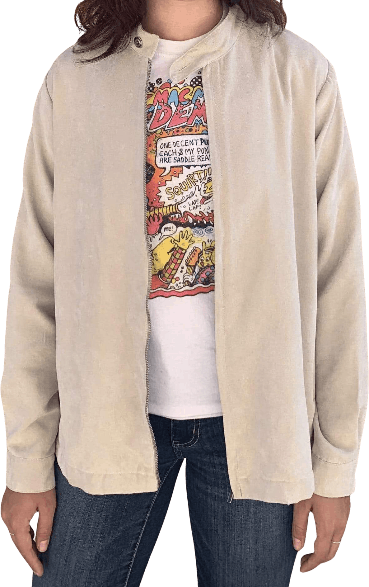 Vintage 90’s Cream Colored Faux Suede Jacket by Chico's | Shop THRILLING