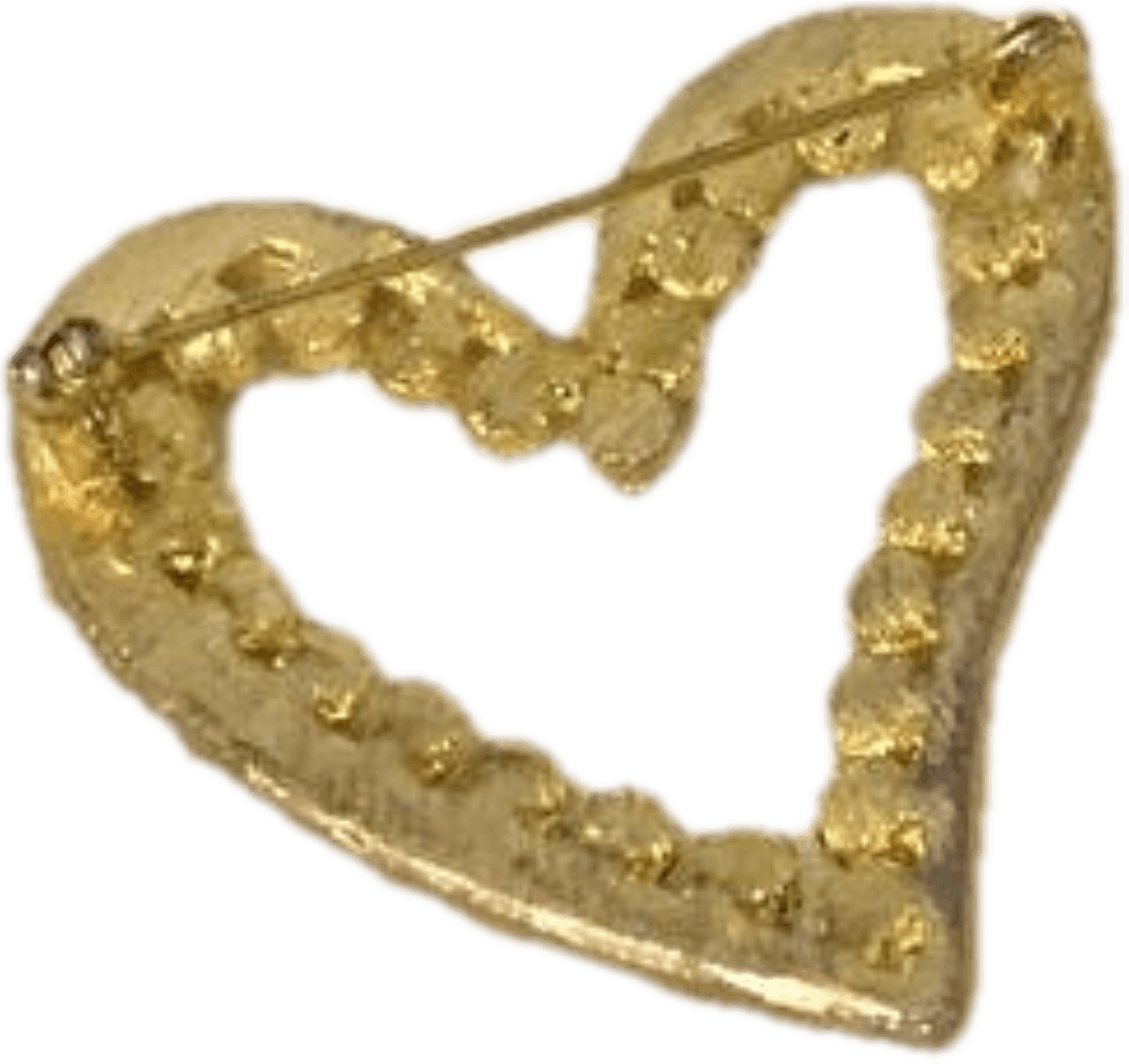 Vintage 90's Gold Tone and Rhinestone Heart Brooch | Shop THRILLING