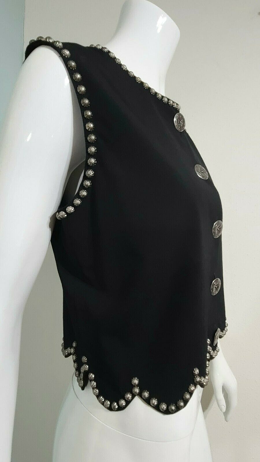 Vintage 90's Grommet Studded Western Boho Vest Top by Double D Ranch ...