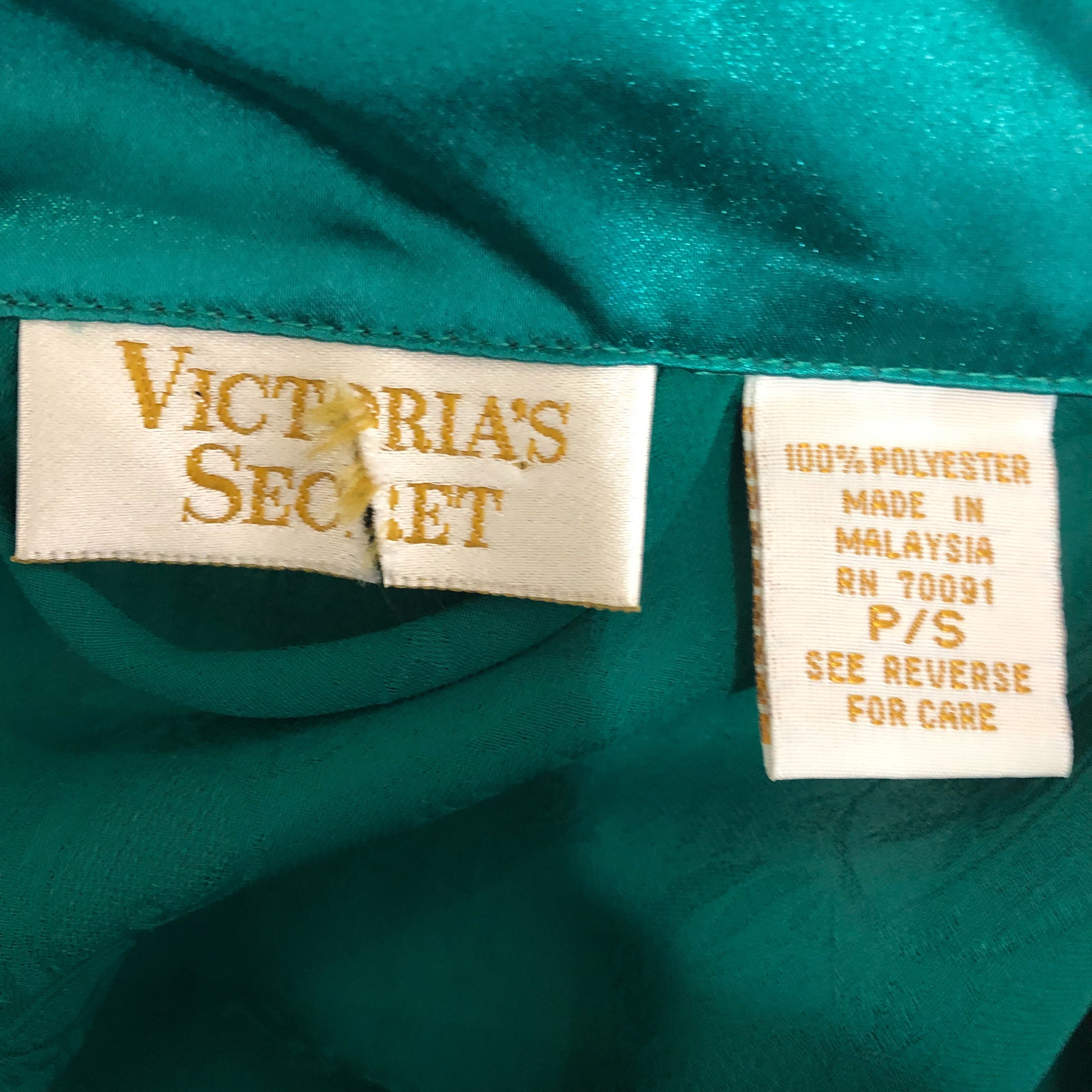 Vintage 90’s Jacquard Emerald Green Short Robe by Victorias Secret Gold ...