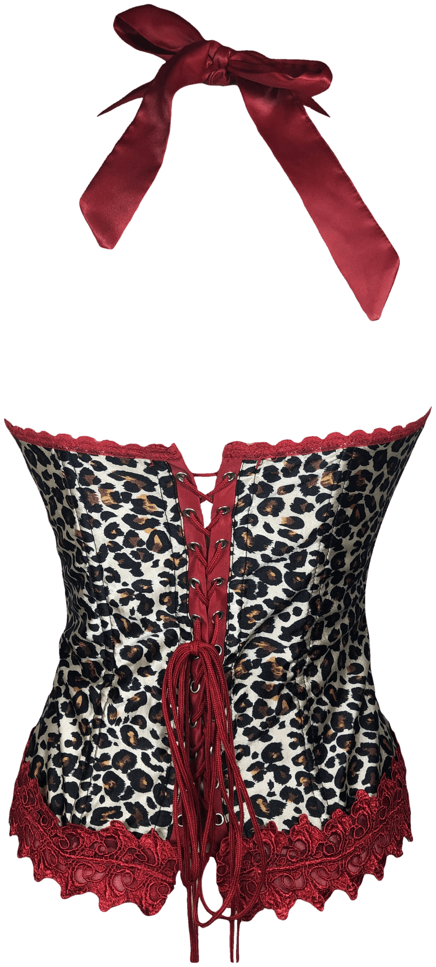 Vintage 90's Leopard Print and Red Lace Corset by Frederick’s Of ...