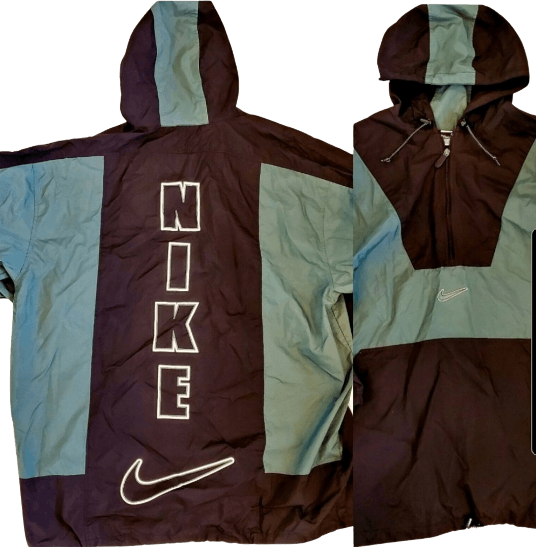 Vintage 90's Men's Swoosh Graphic Pullover Windbreaker Jacket by Nike ...