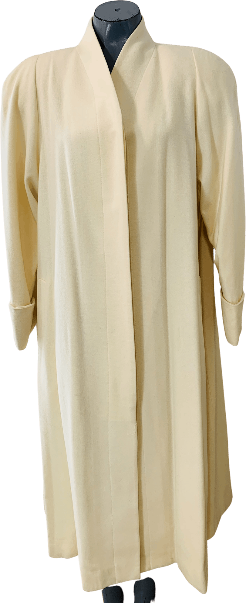 Vintage 90's Light Beige Long Wool Swing Coat by Bert Newman | Shop ...