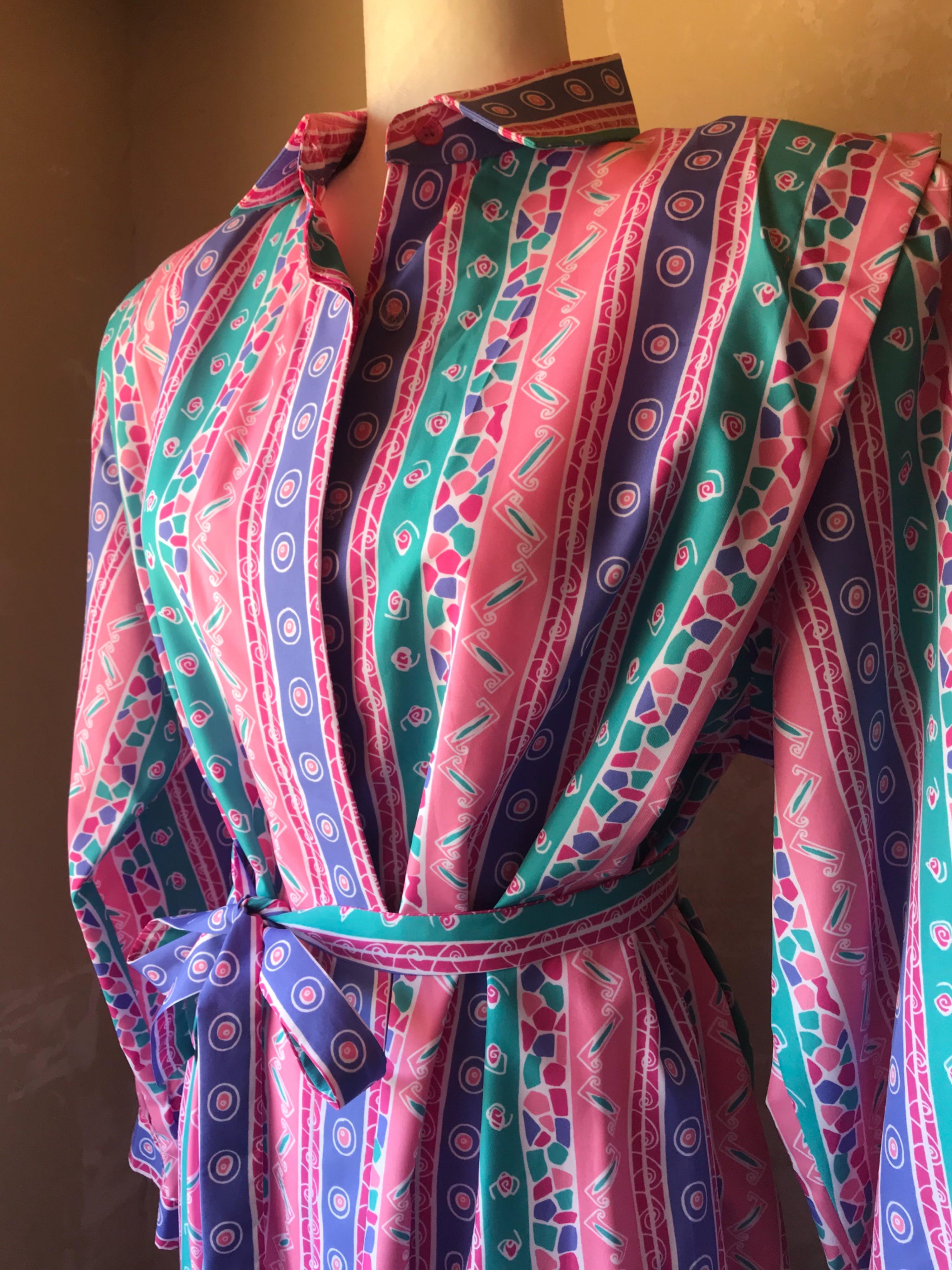 Vintage 90's Pastel Print Shirt Dress by Schraeder | Shop THRILLING