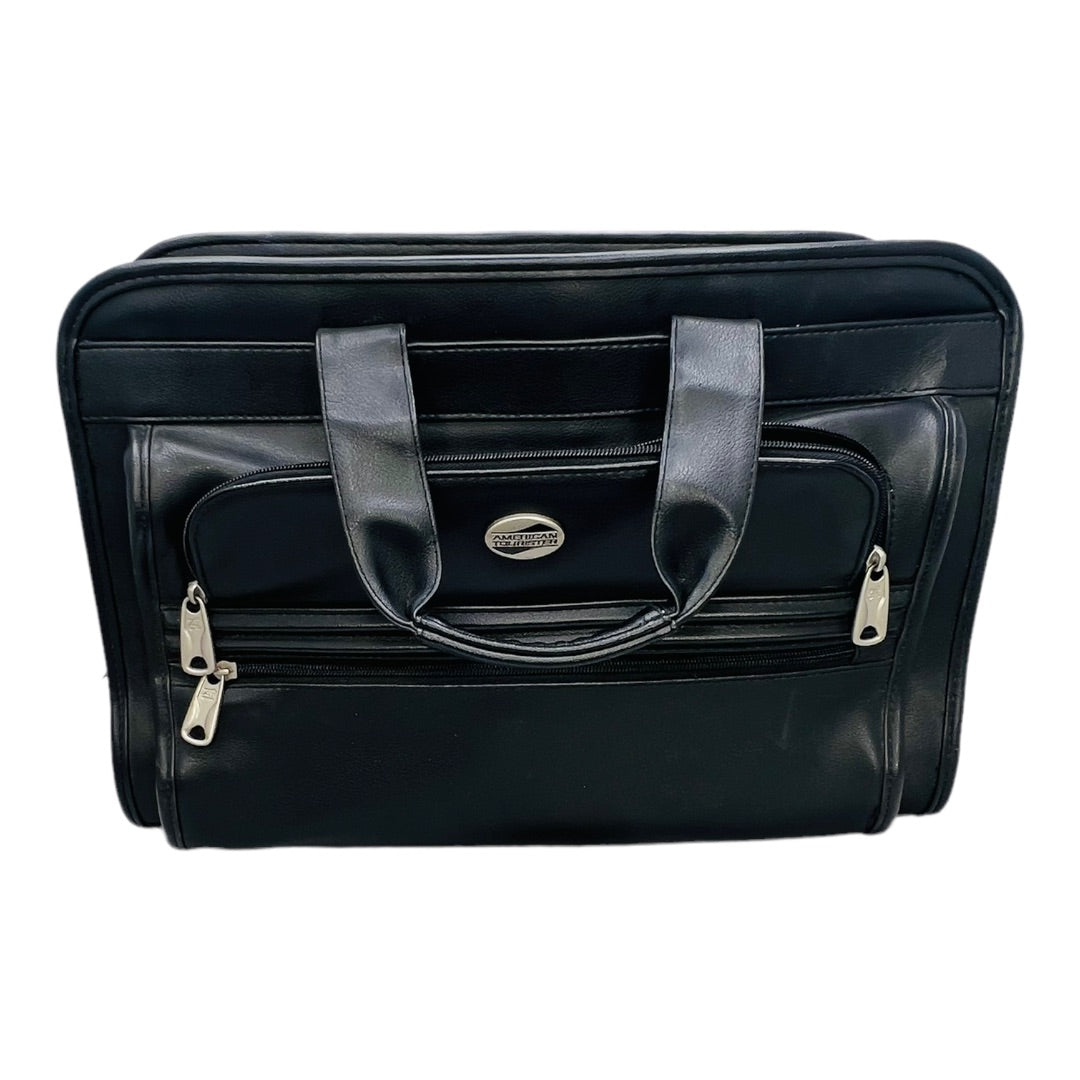 Vintage Black Leather Soft Side Travel Briefcase by American Tourister ...