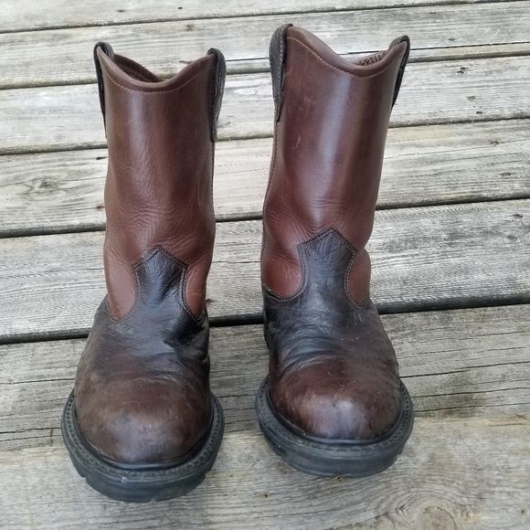 Vintage Wolverine 1981 Ostrich Skin Work Boots Two Tone Cowboy Western ...
