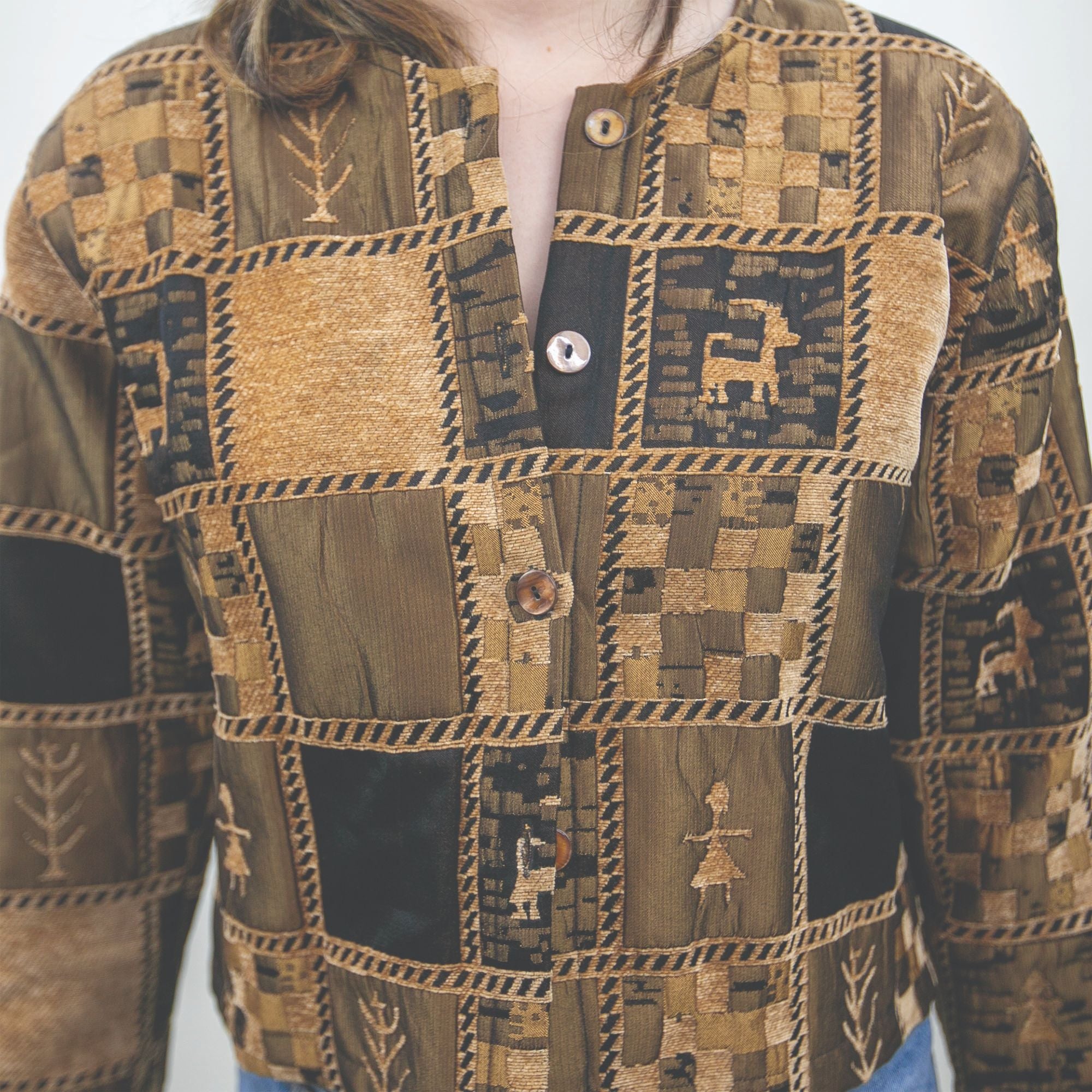 Vintage Multi Texture Square Pattern Blazer by Carol Turner Collection ...