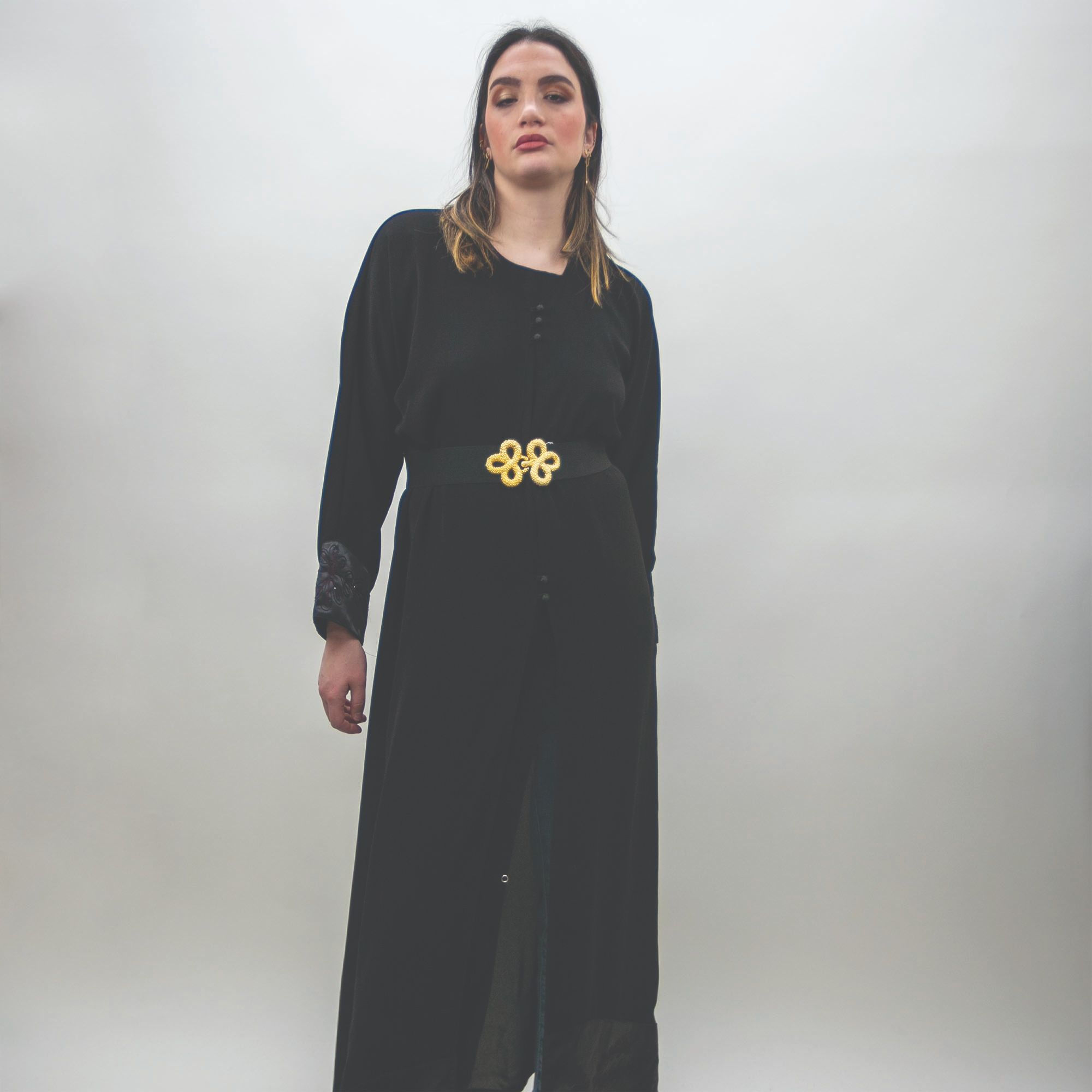 Vintage Black Brocade Duster Cape | Shop THRILLING