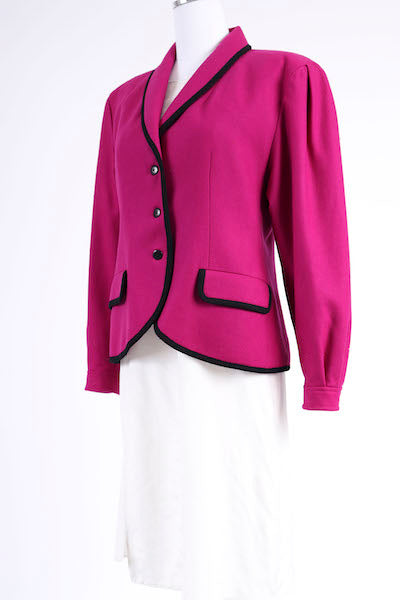 Vintage 80s Jaeger Fuchsia Wool Blazer by Jaeger | Shop THRILLING
