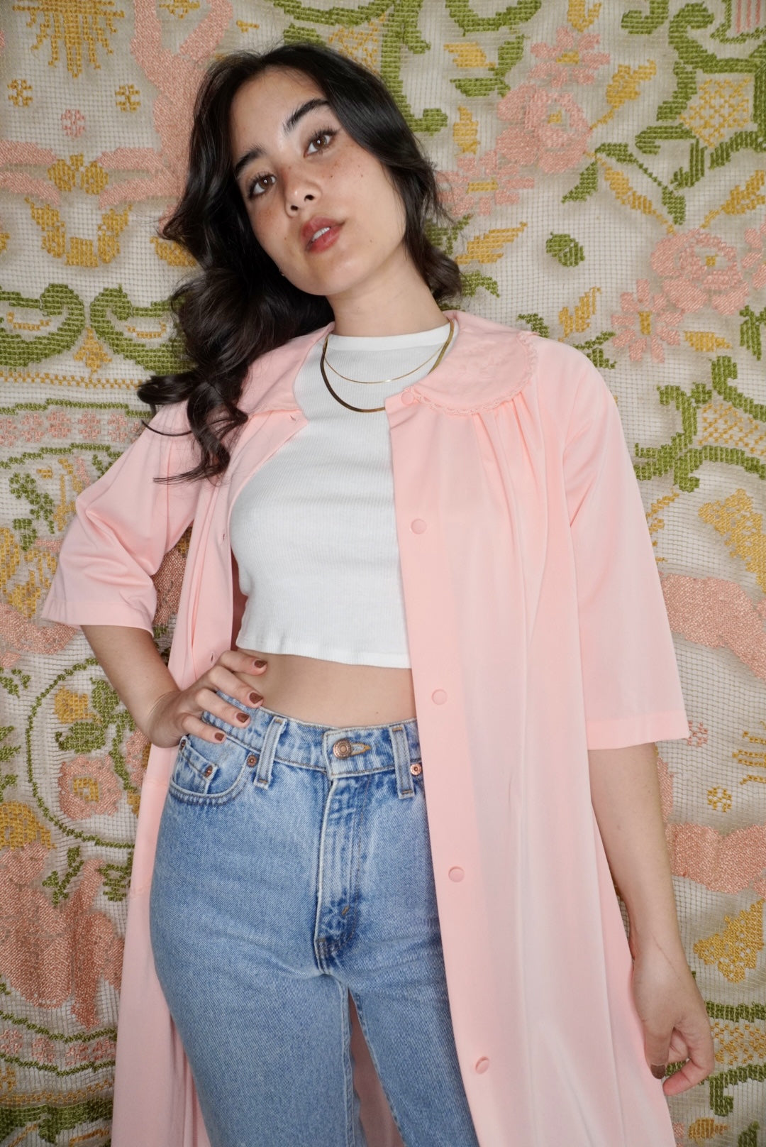 Vintage Apricot Collared Robe by Shadowline | Shop THRILLING