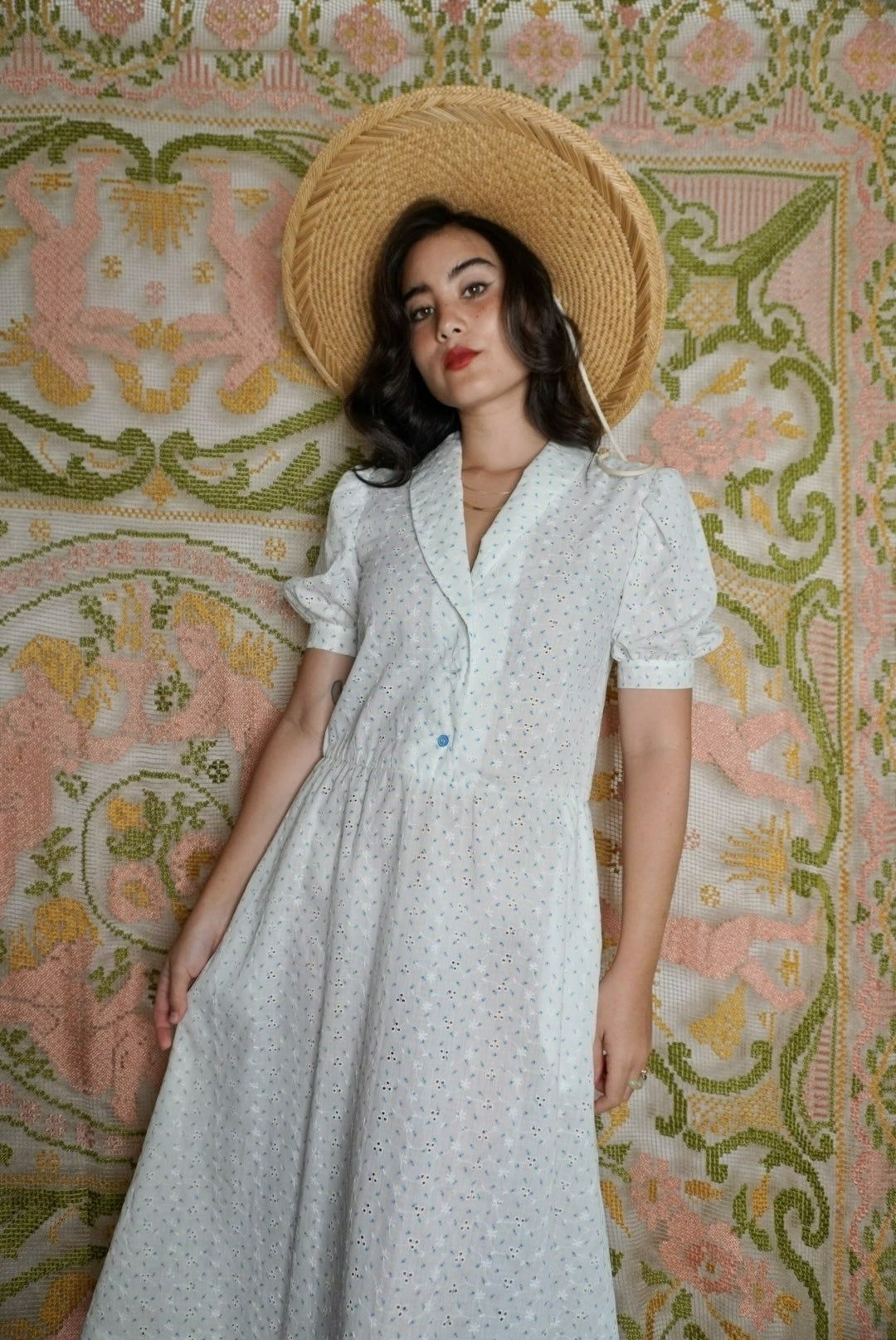 Vintage Puff Sleeve Eyelet Dress | Shop THRILLING