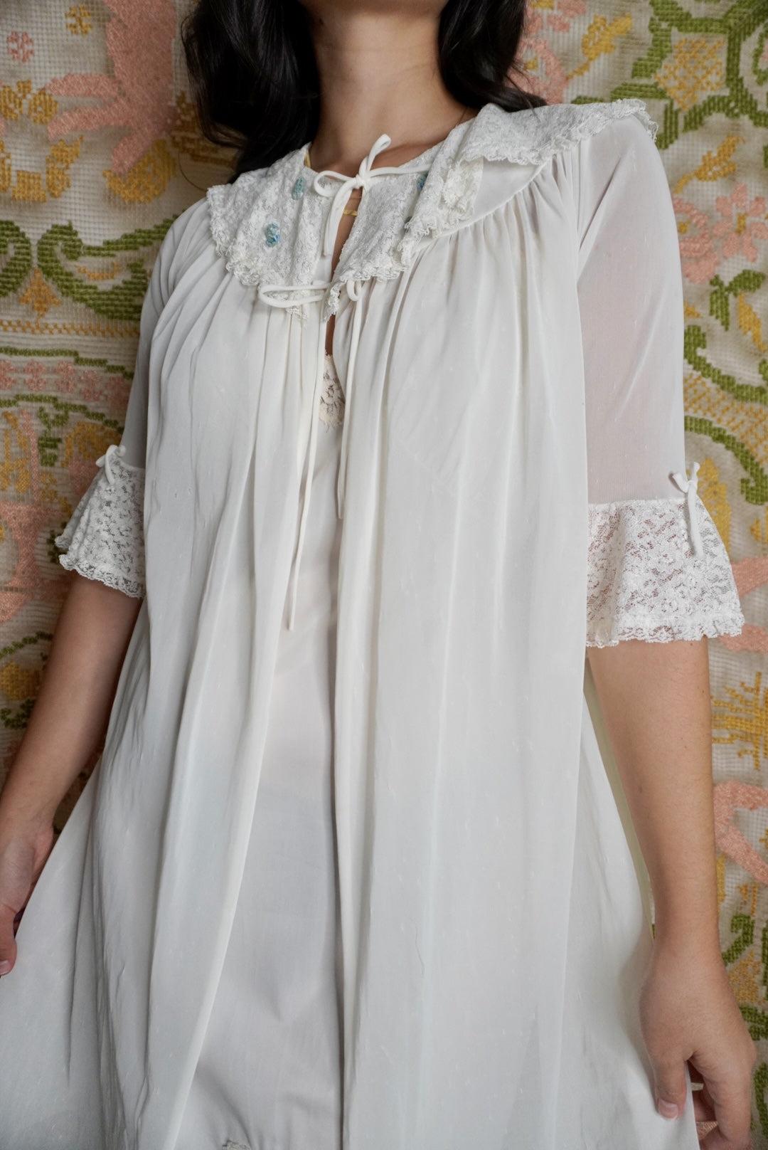 Vintage Frilly Lace Peignoir | Shop THRILLING