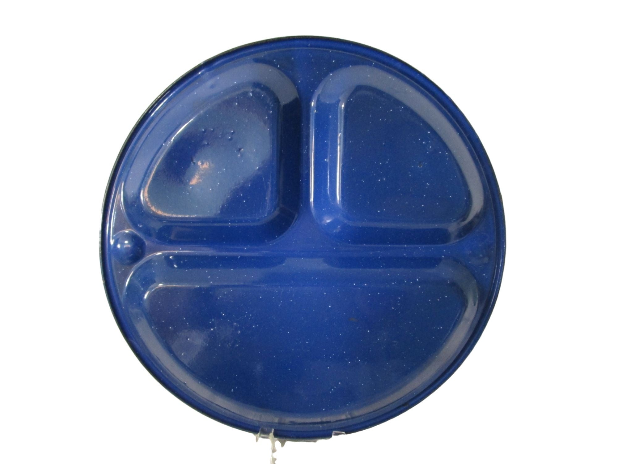 Vintage Graniteware Enamelware Blue White Spatter Divided Grill Plate ...