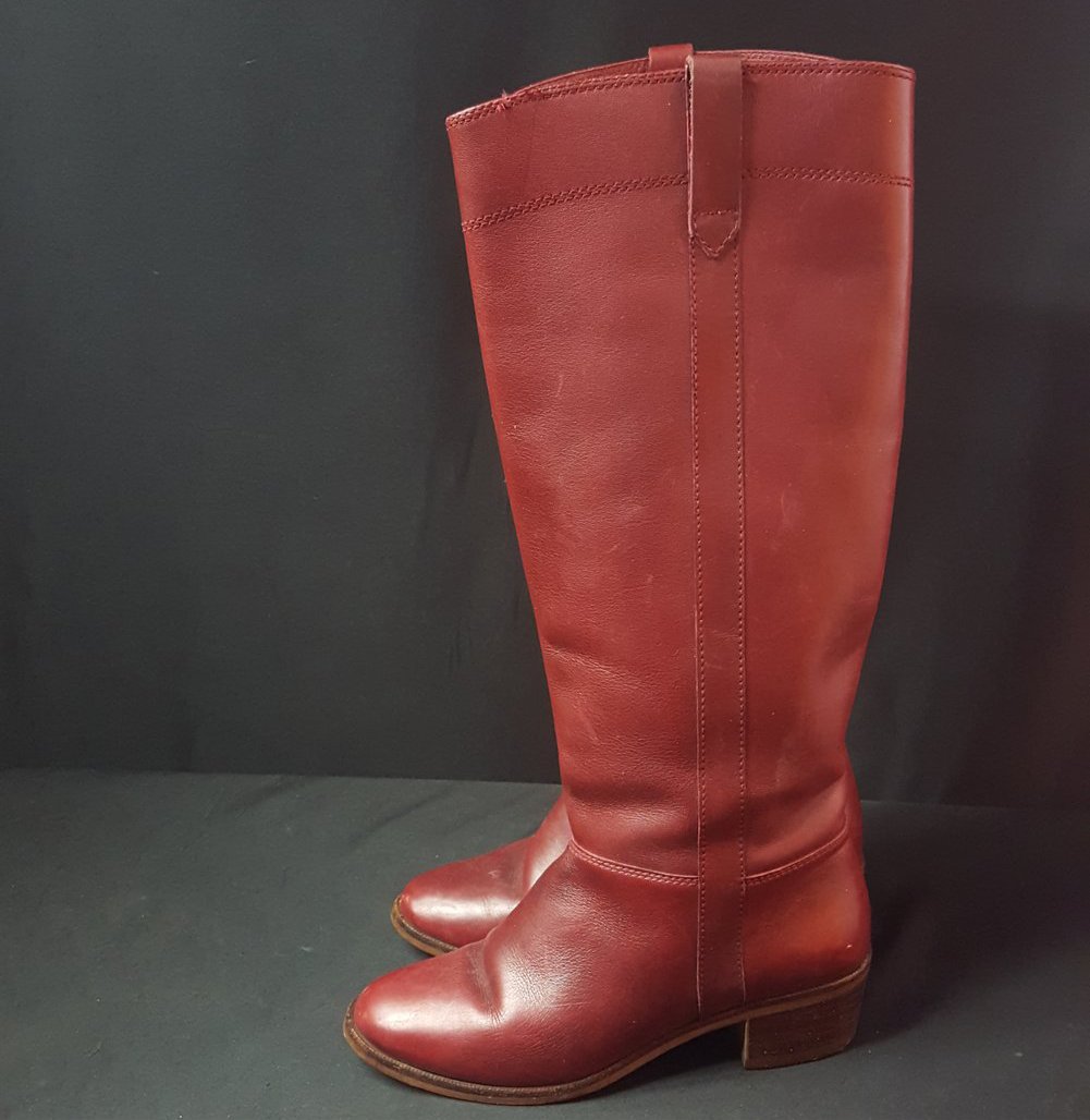 Vintage Brick Red Leather Riding Boots by Nine west | Shop THRILLING