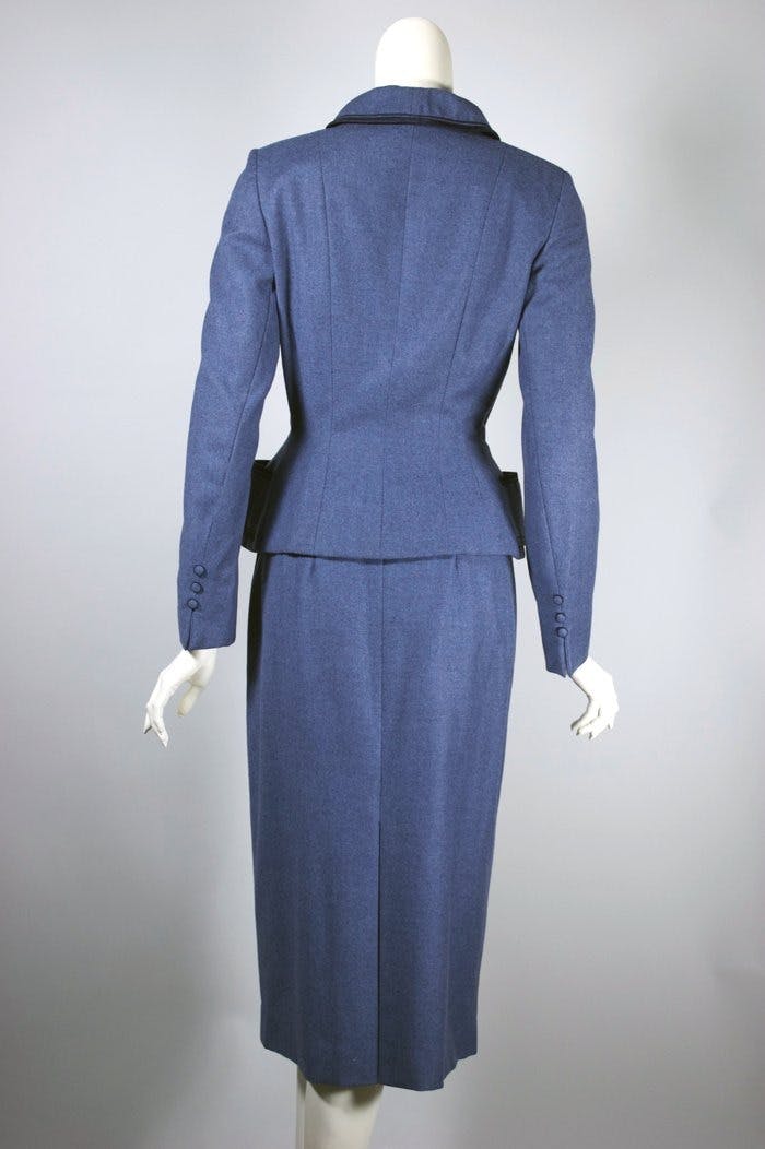 Vintage 50’s Blue Wool Suit by Dan Millstein Balenciaga Paris Import ...