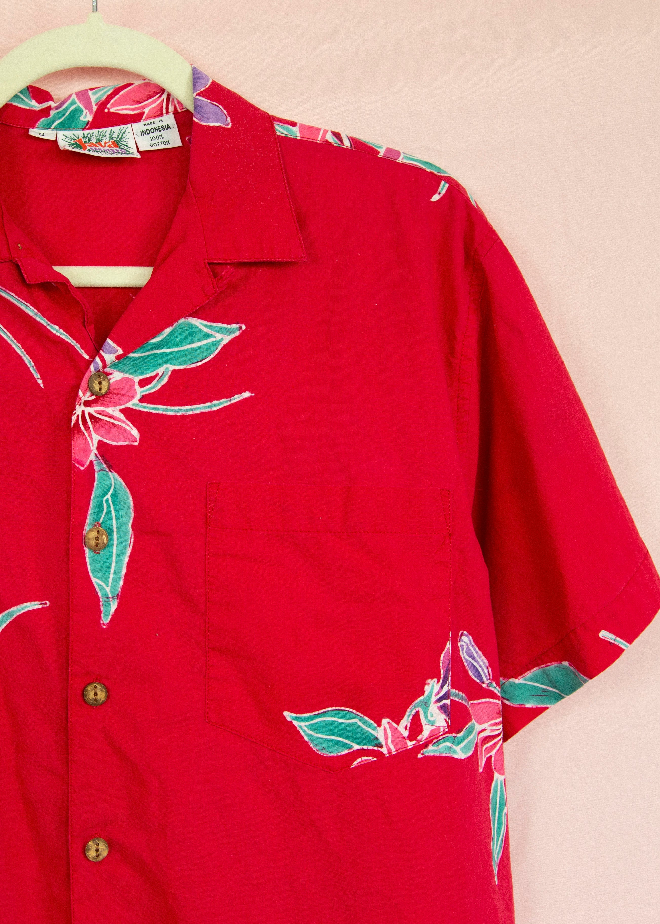Vintage 90s Red Hawaiian Shirt by Java Wraps | Shop THRILLING
