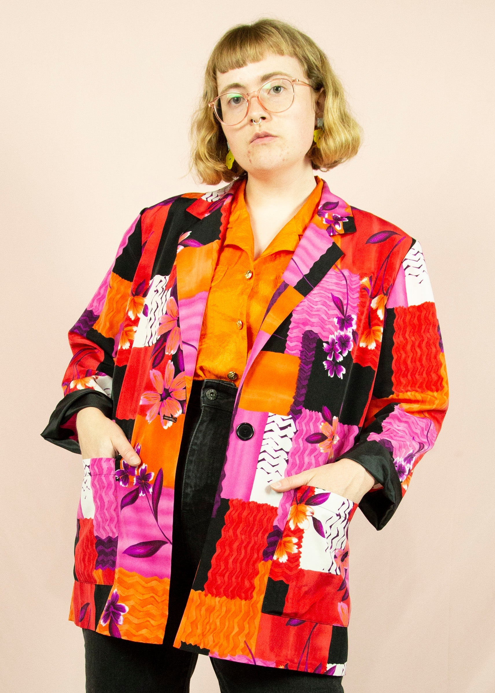 Vintage Funky 90s Colorblock Blazer by BFA Classics | Shop THRILLING