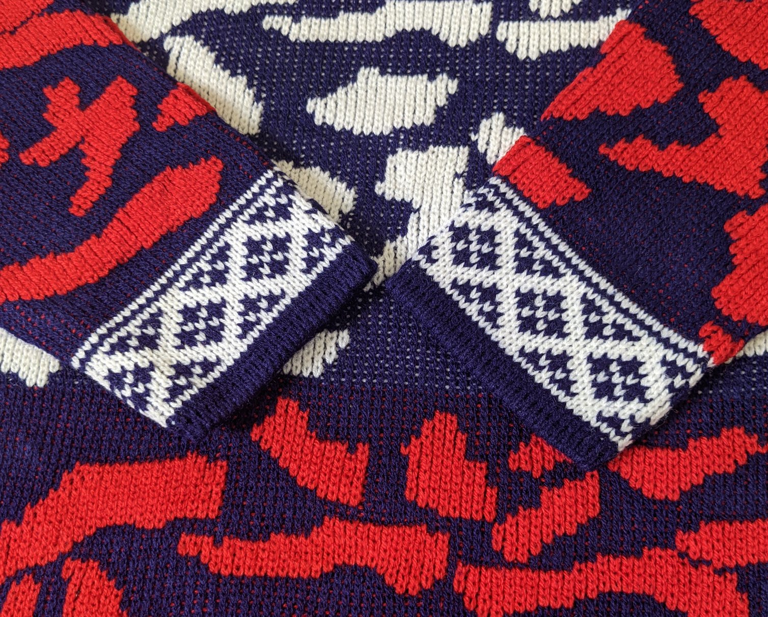 Vintage 80s Blue Abstract Sweater by College Point | Shop THRILLING