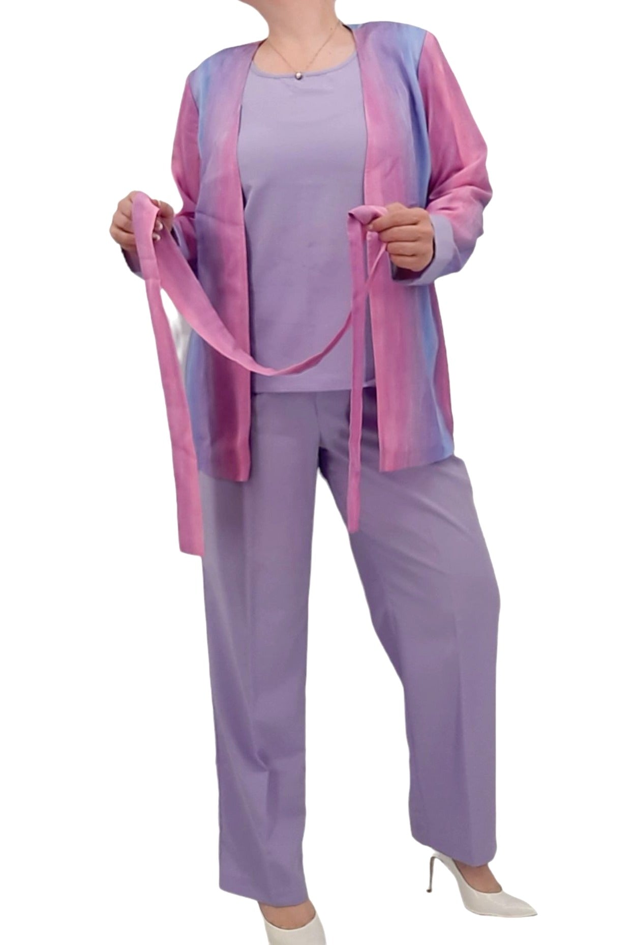 Vintage 90s Vicki Wayne Pastel Purple Pink Jacket Tank Pants 3 Piece S ...