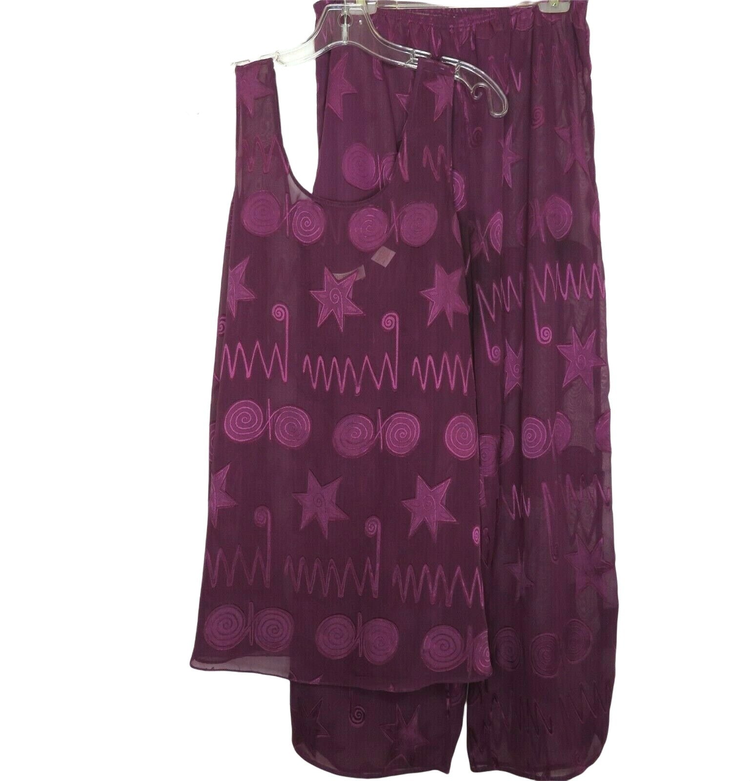 Vintage Purple Top Gold Label Sheer Pajama Set by Victoria's Secret ...