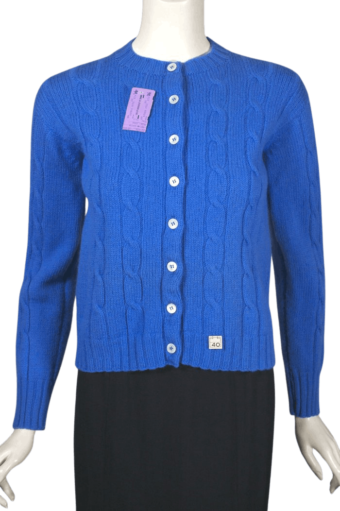 Vintage 60’s Blue Wool Cable Knit Cardigan Sweater by Ladybug | Shop ...