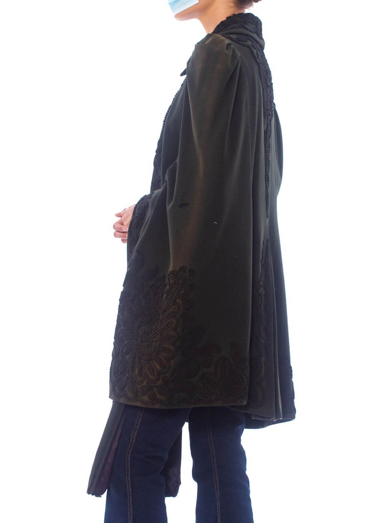 Vintage Victorian Dark Green Wool Victorian Victorian Dolman Cape with ...