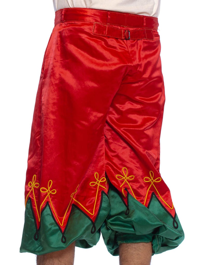 Vintage Victorian Red and Green Silk Satin Men's Antique Circus Clown ...